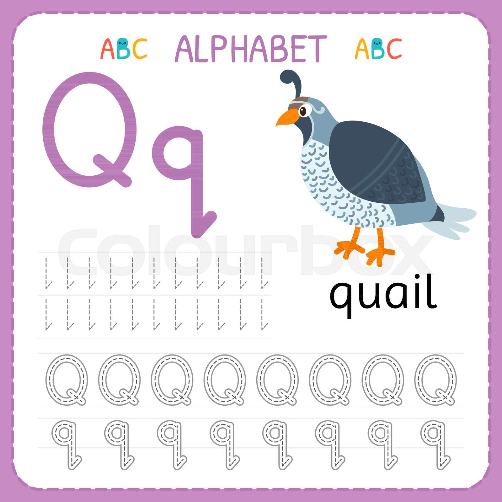 Alphabet tracing worksheet for preschool and kindergarten. Writing ...