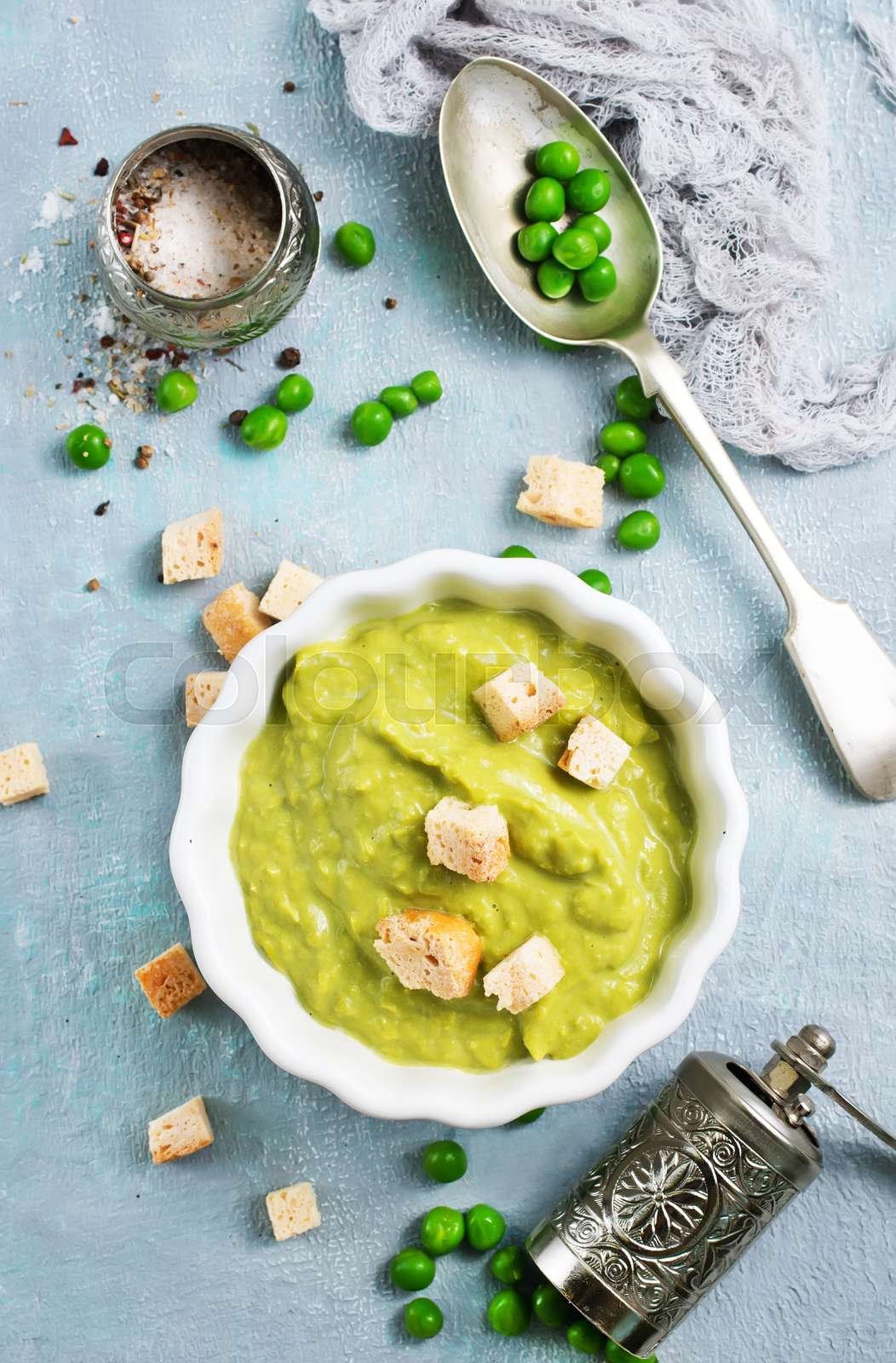 mashed green peas | Stock image | Colourbox