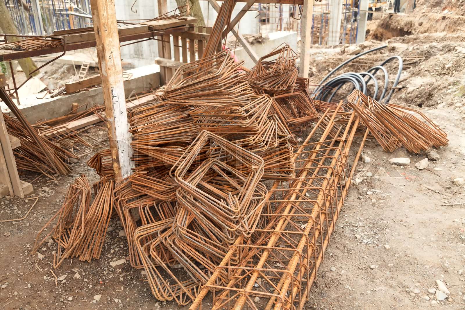 Steel rods connected to the frame | Stock image | Colourbox