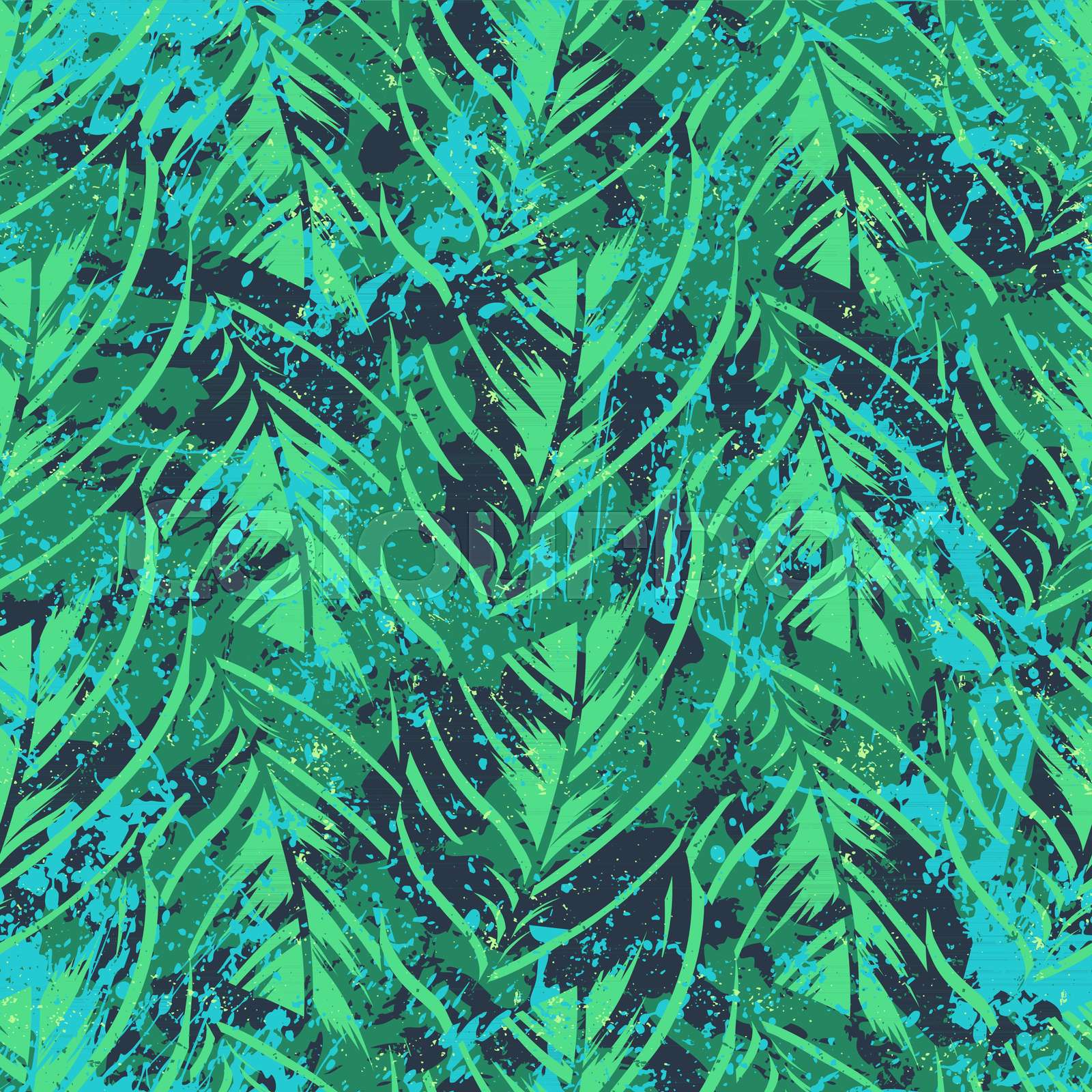 Bold abstract tropical jungle print | Stock vector | Colourbox