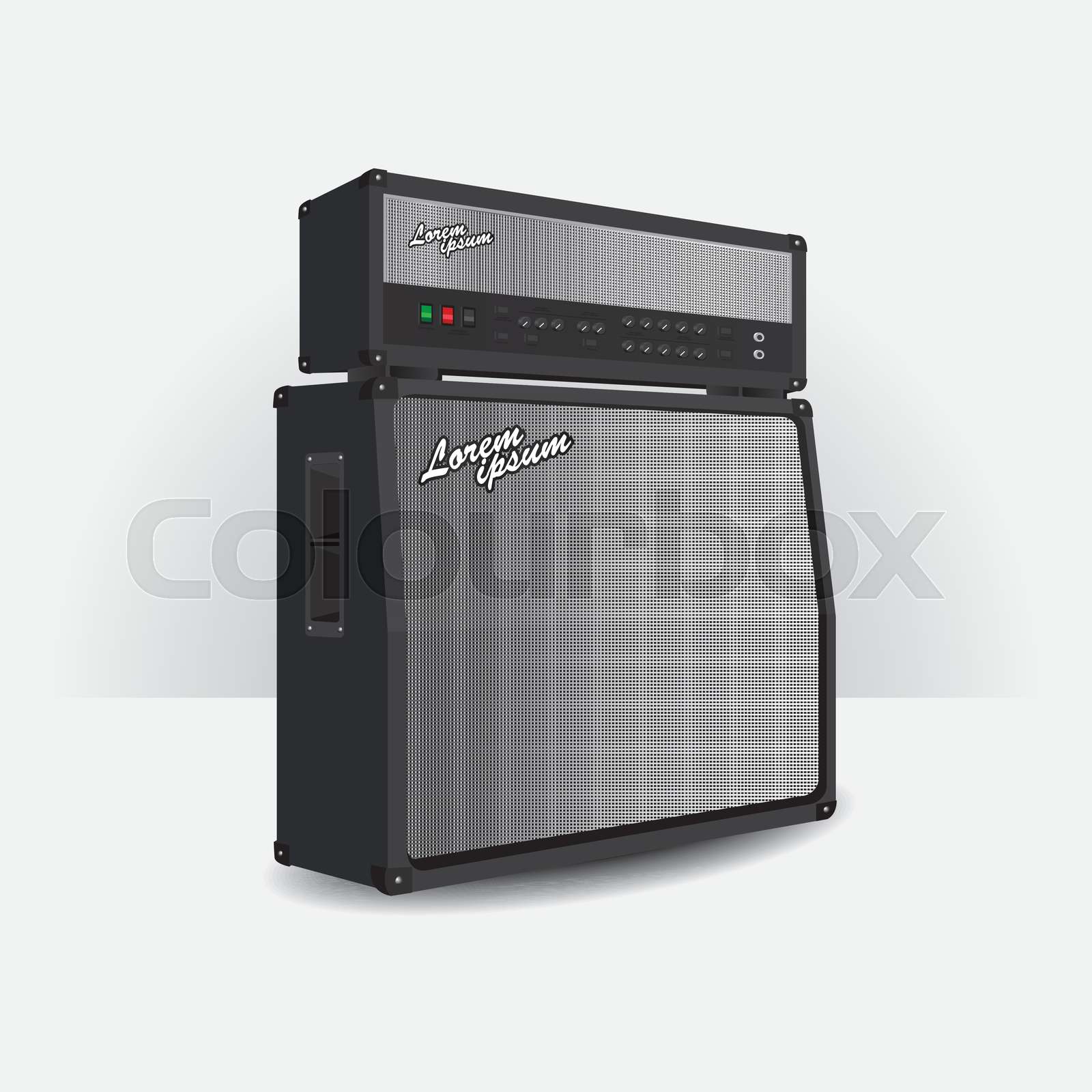 Guitar amplifier set vector illustration | Stock vector | Colourbox