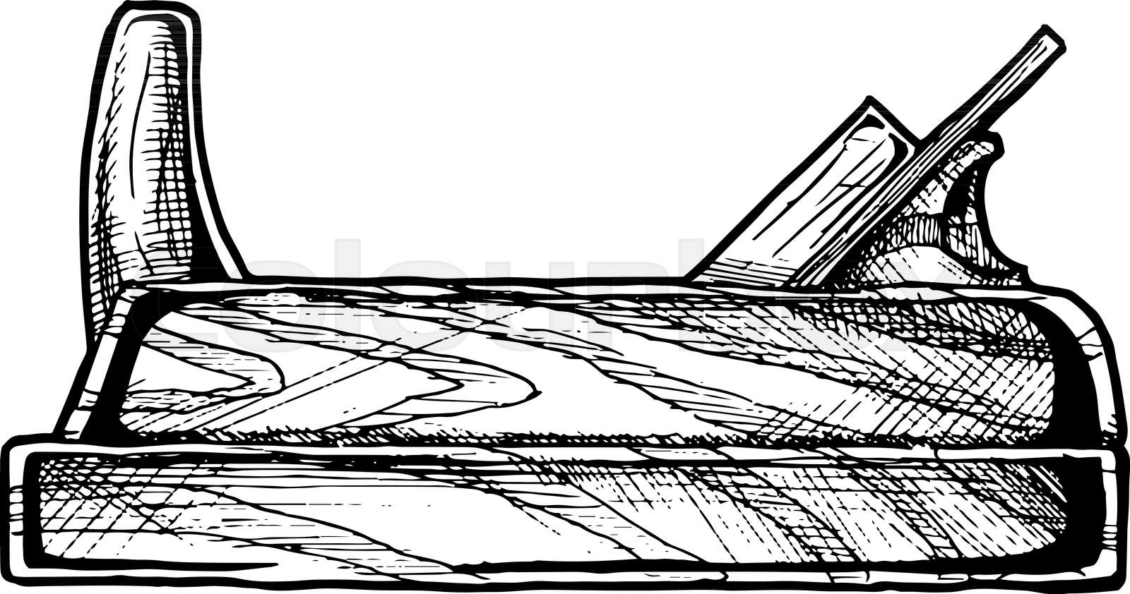 woodworking tool, hand plane | Stock vector | Colourbox