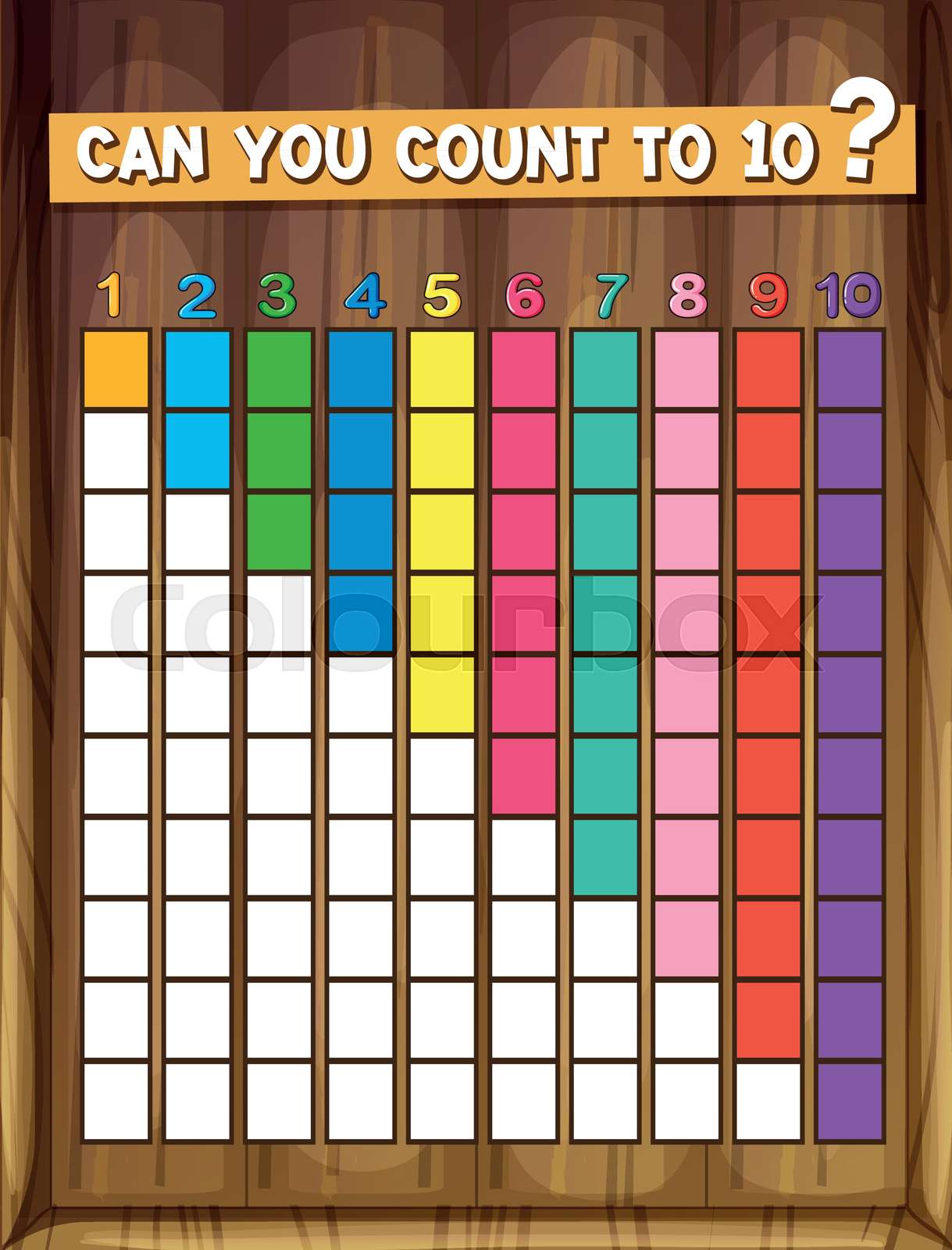 Counting number one to ten on bars | Stock vector | Colourbox