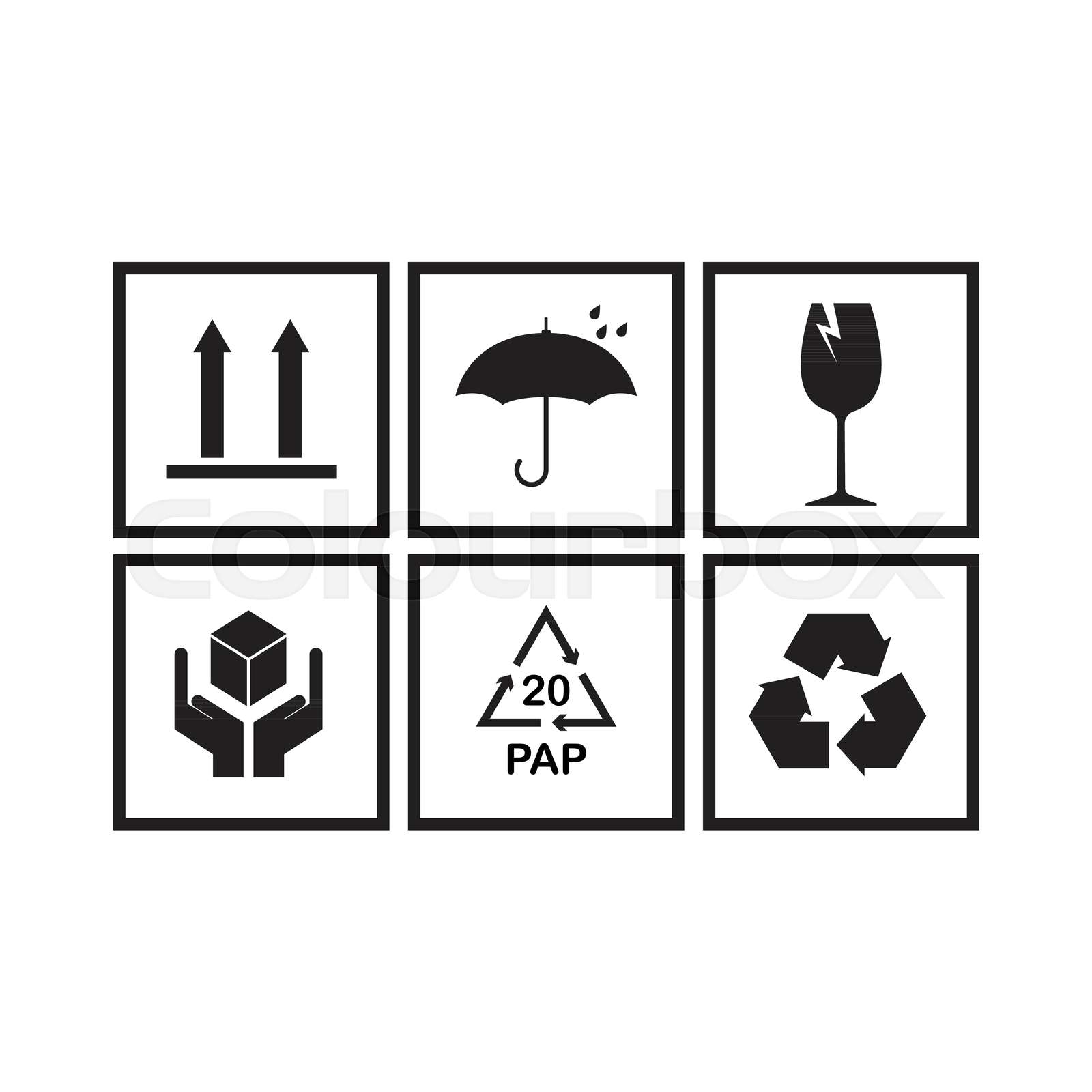 Packaging symbols set | Stock vector | Colourbox