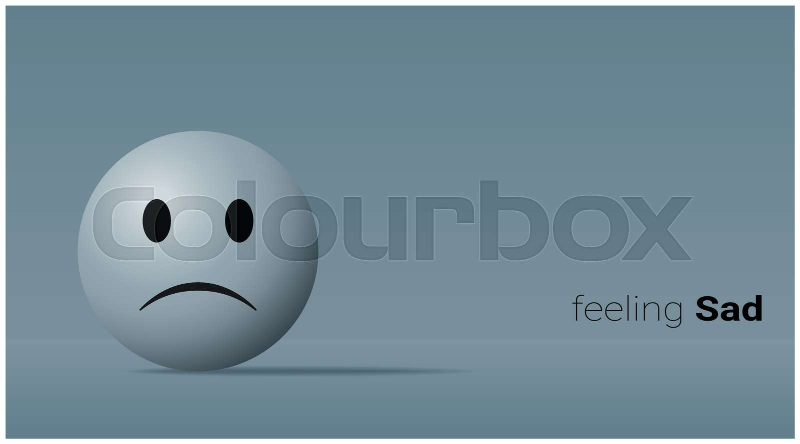 Blue Sad Face Emoticon