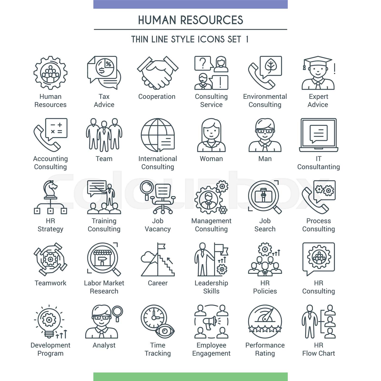 hr icons sline set 1 | Stock vector | Colourbox
