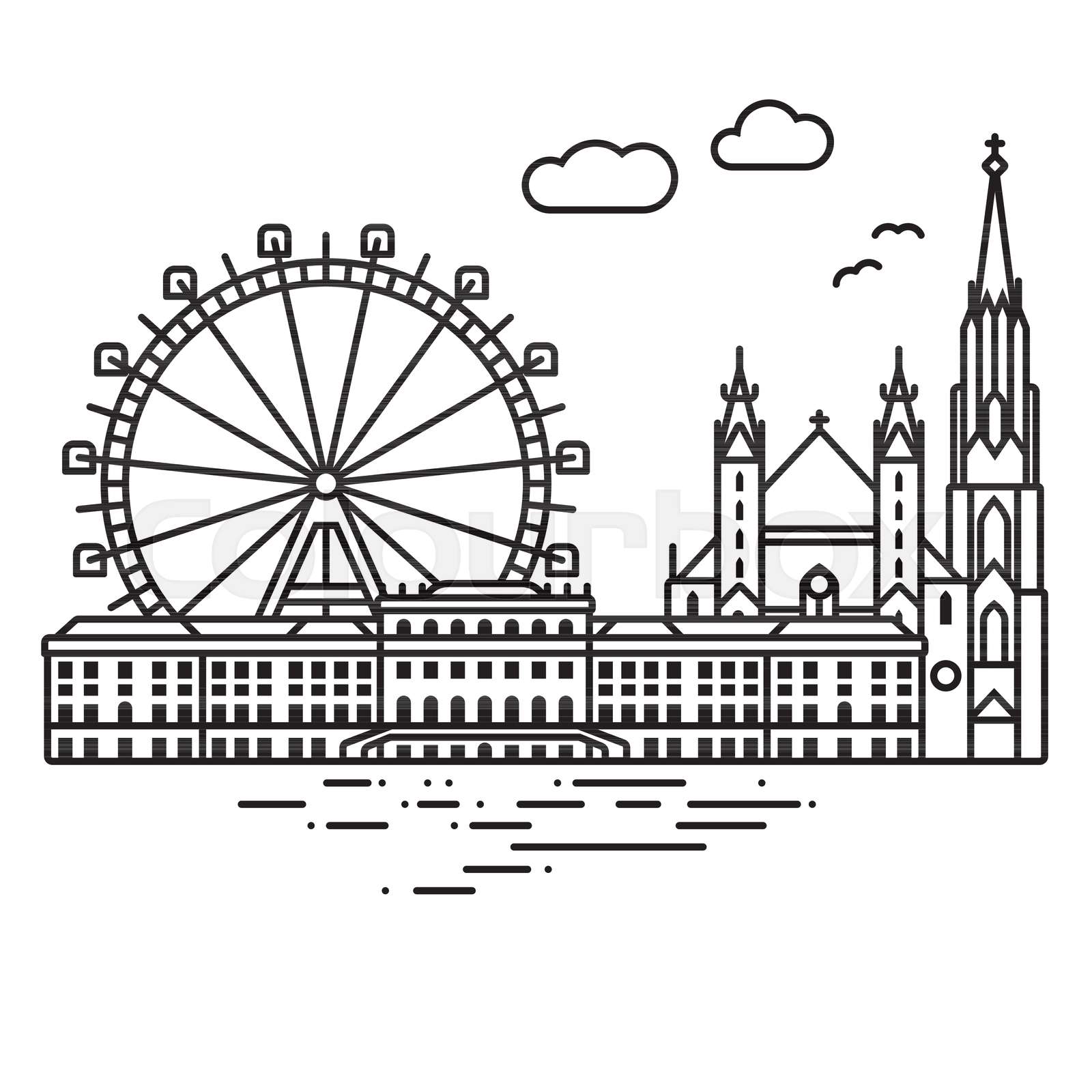 Vienna Cityscape vector illustration | Stock vector | Colourbox