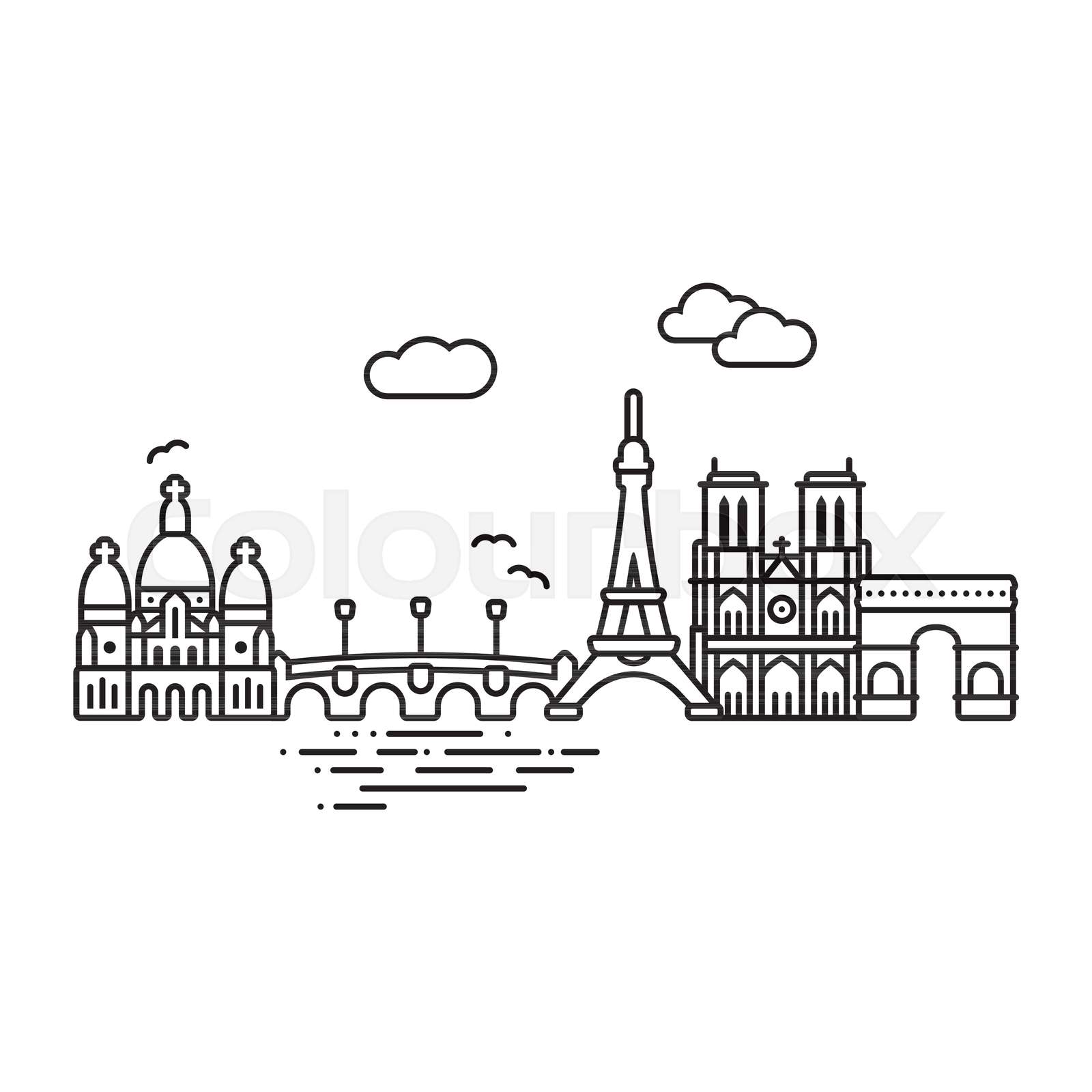 Paris cityscape vector illustration | Stock vector | Colourbox