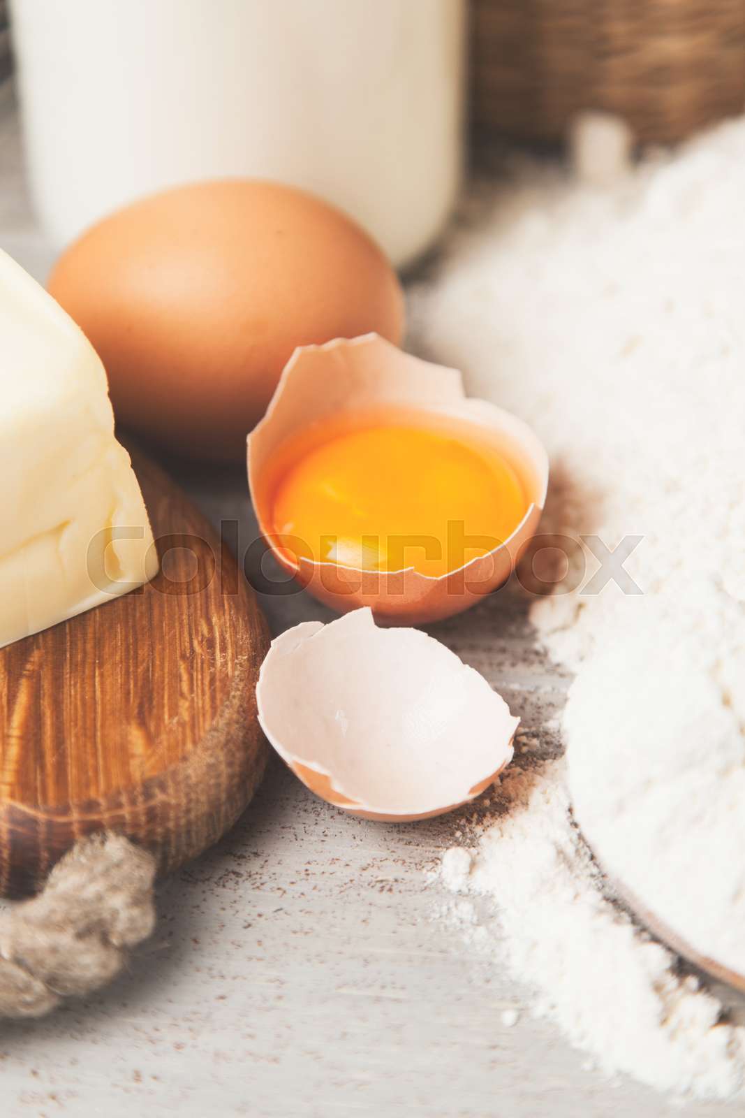 Basic baking ingredients | Stock image | Colourbox