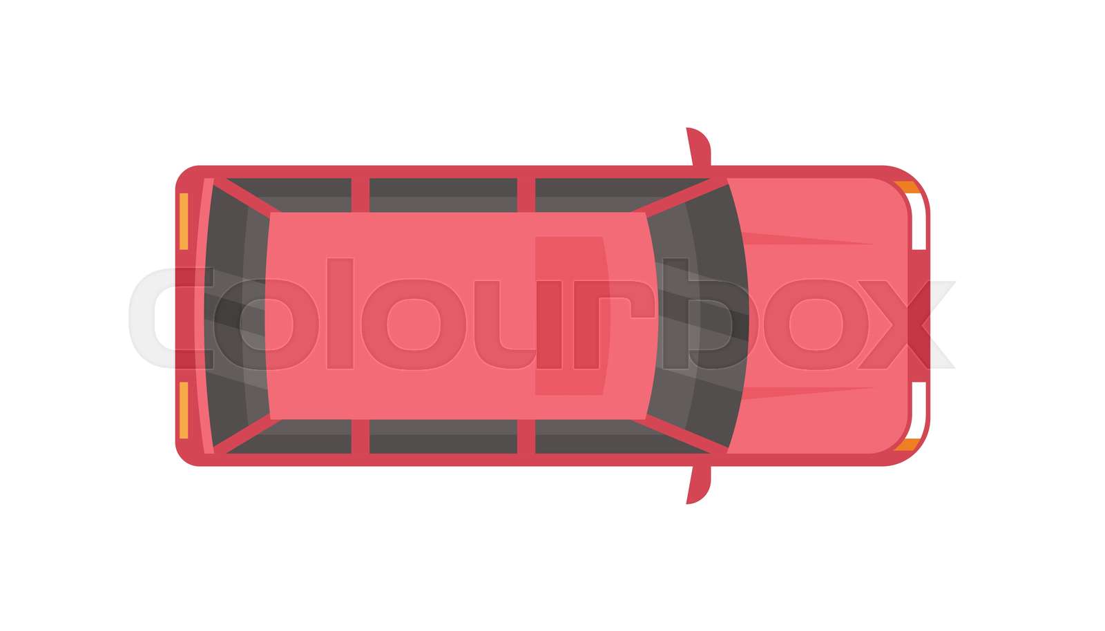 Red minivan. top view | Stock vector | Colourbox