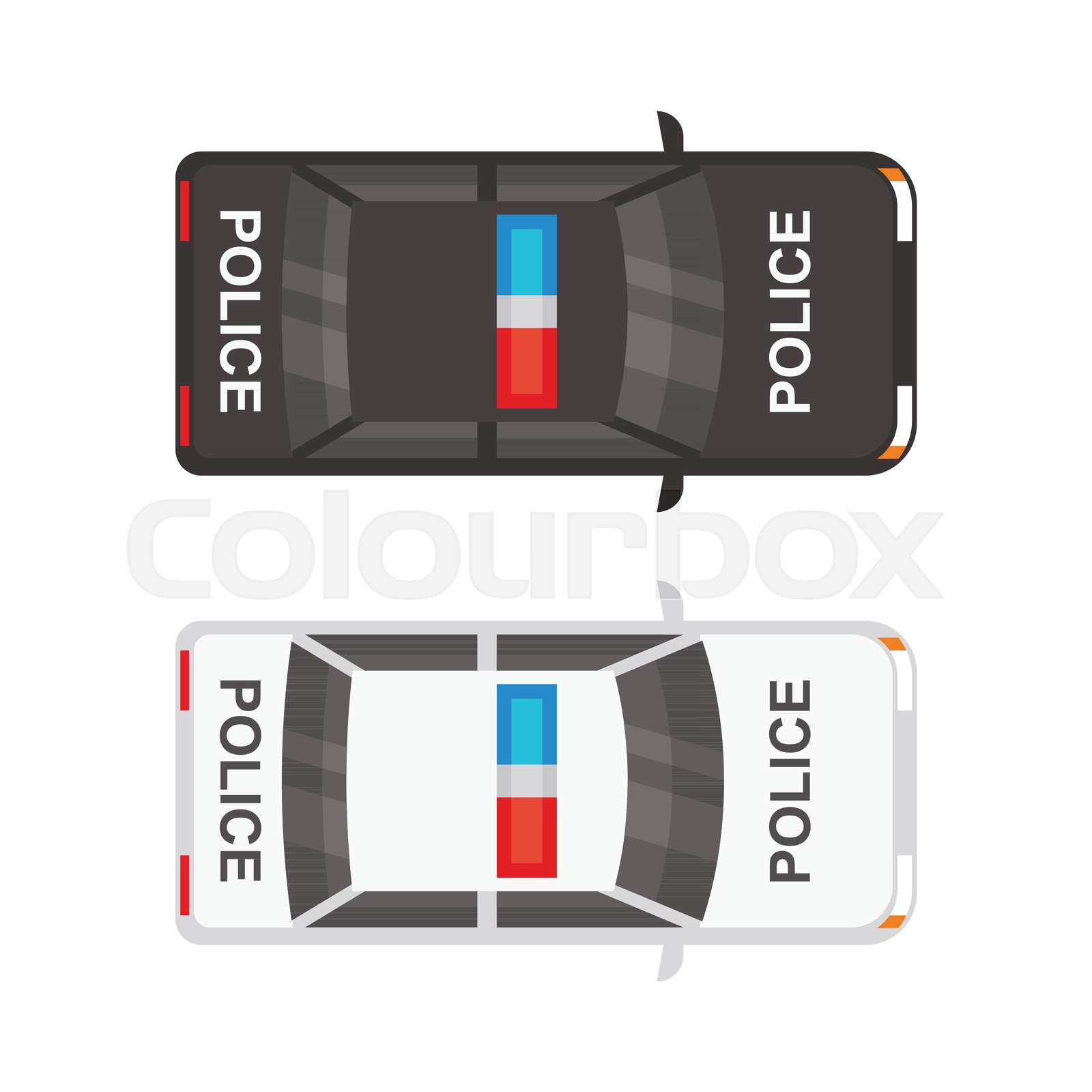 Top view Two Police car | Stock vector | Colourbox