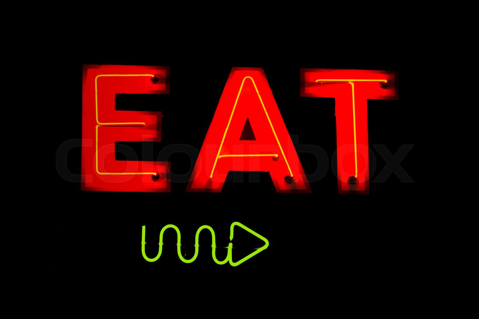 Neon Eat Restaurant Sign | Stock image | Colourbox