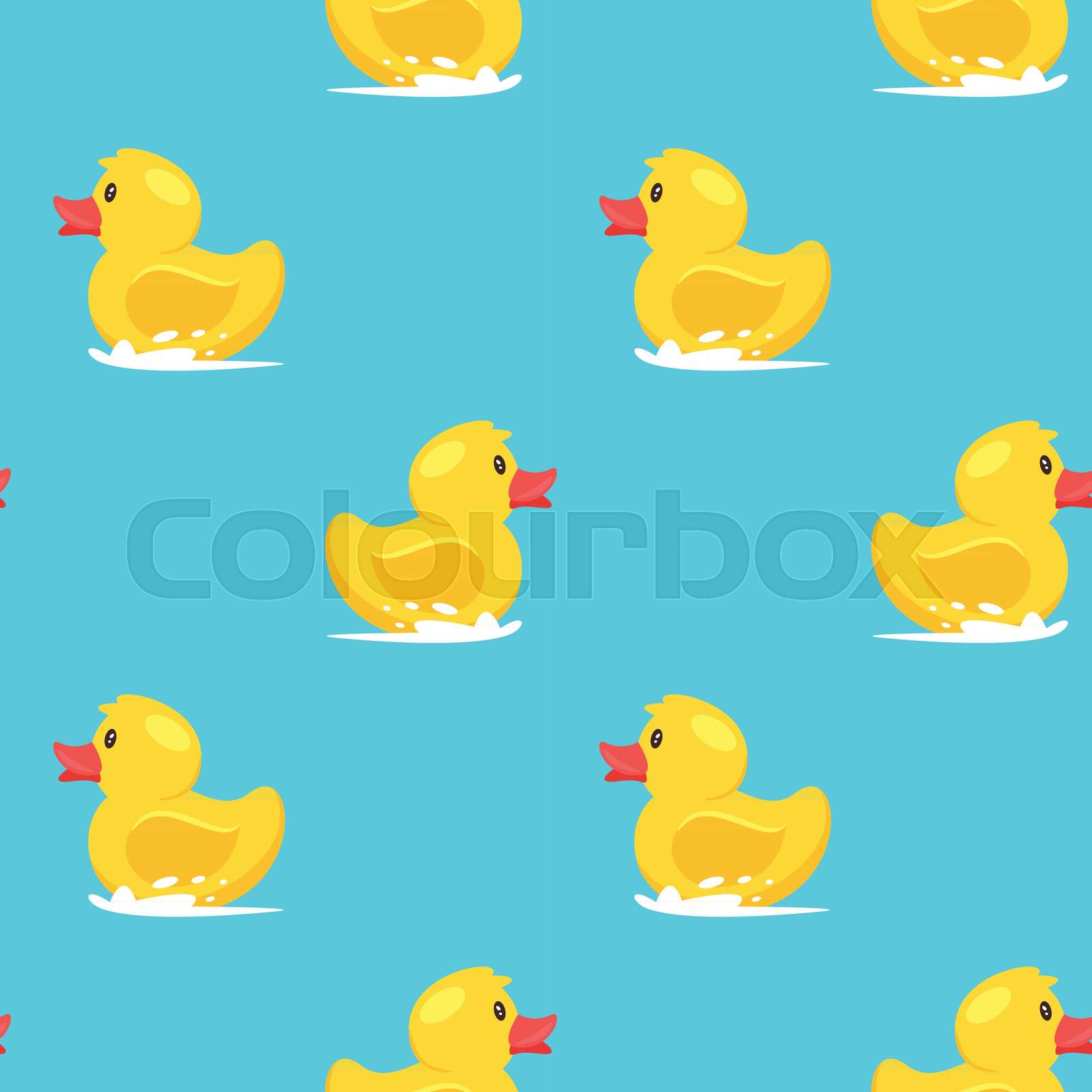 seamless pattern with yellow duck | Stock vector | Colourbox