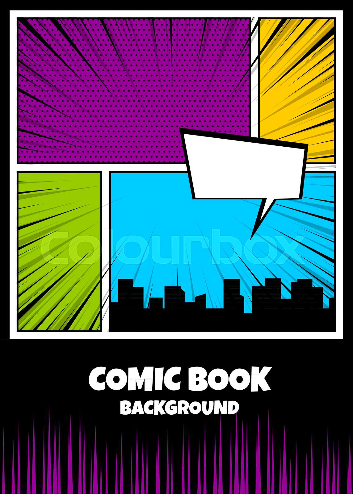 Color comics book cover vertical backdrop | Stock vector | Colourbox