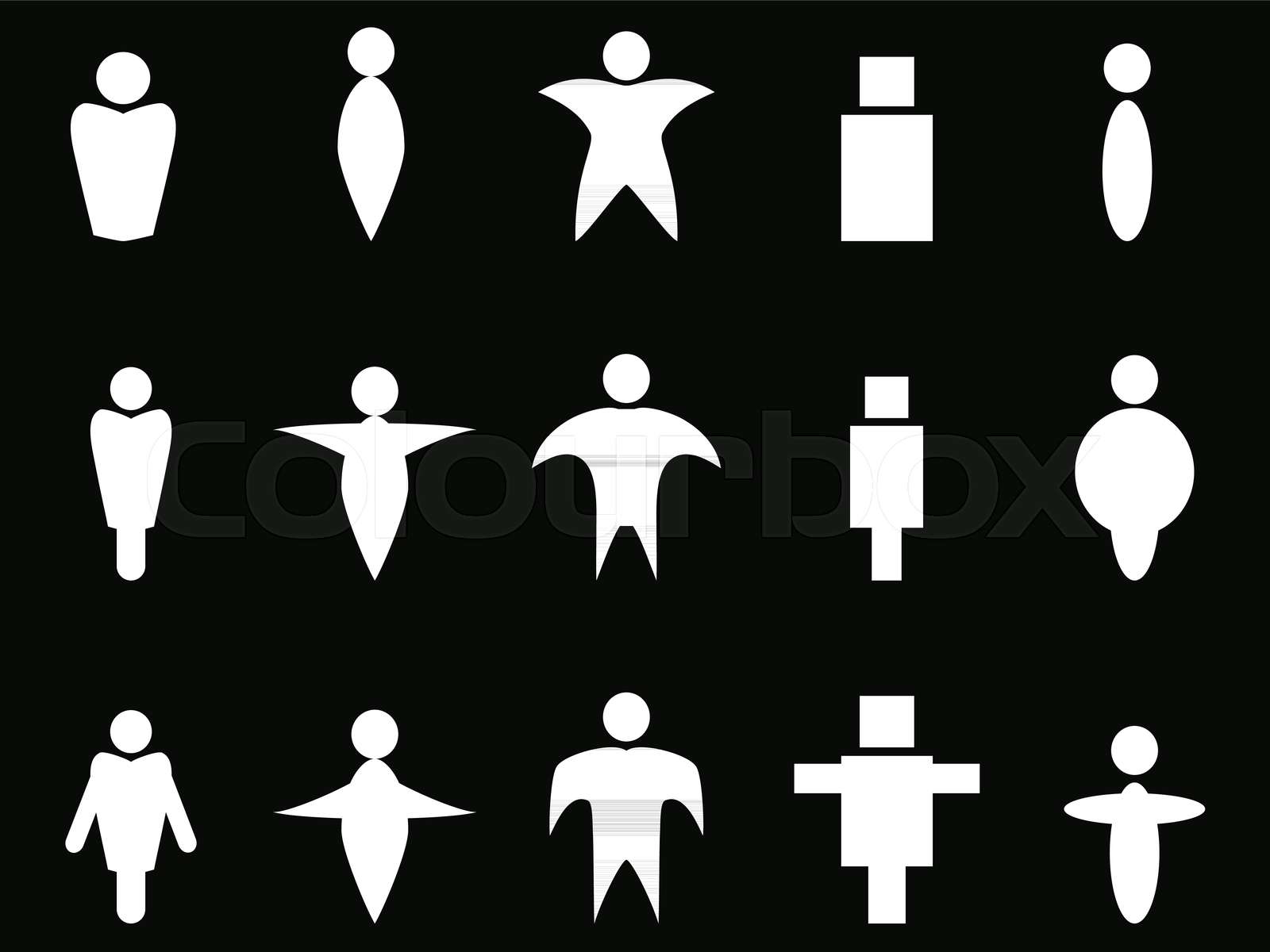 abstract white people symbol | Stock vector | Colourbox