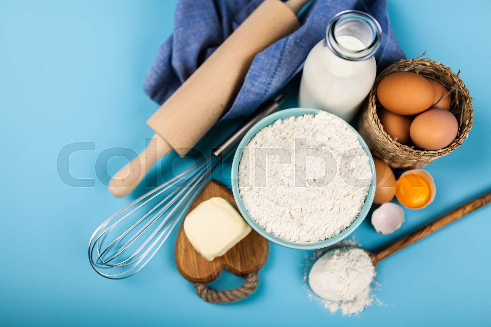 Basic baking ingredients | Stock image | Colourbox