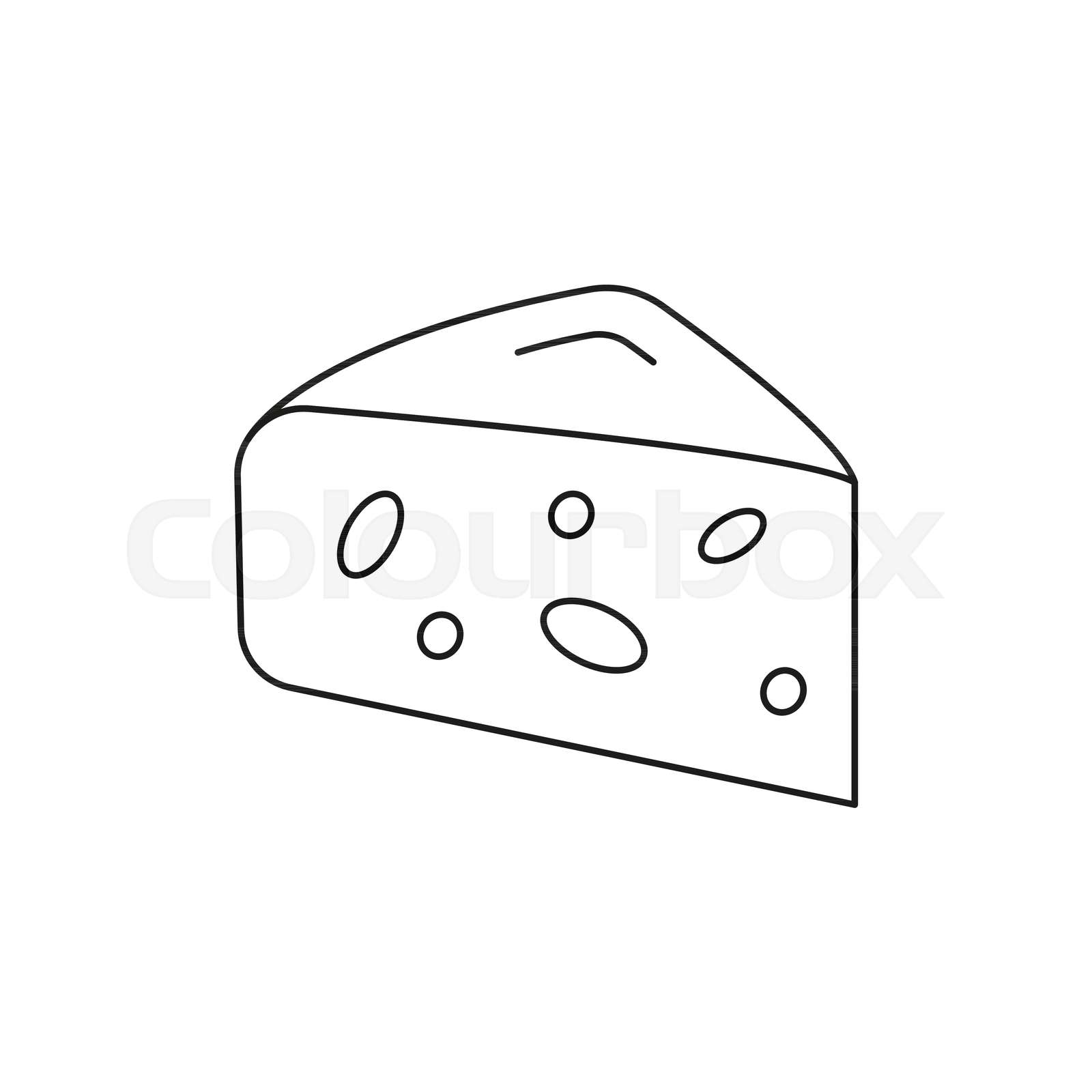 cheese icon, outline style | Stock vector | Colourbox