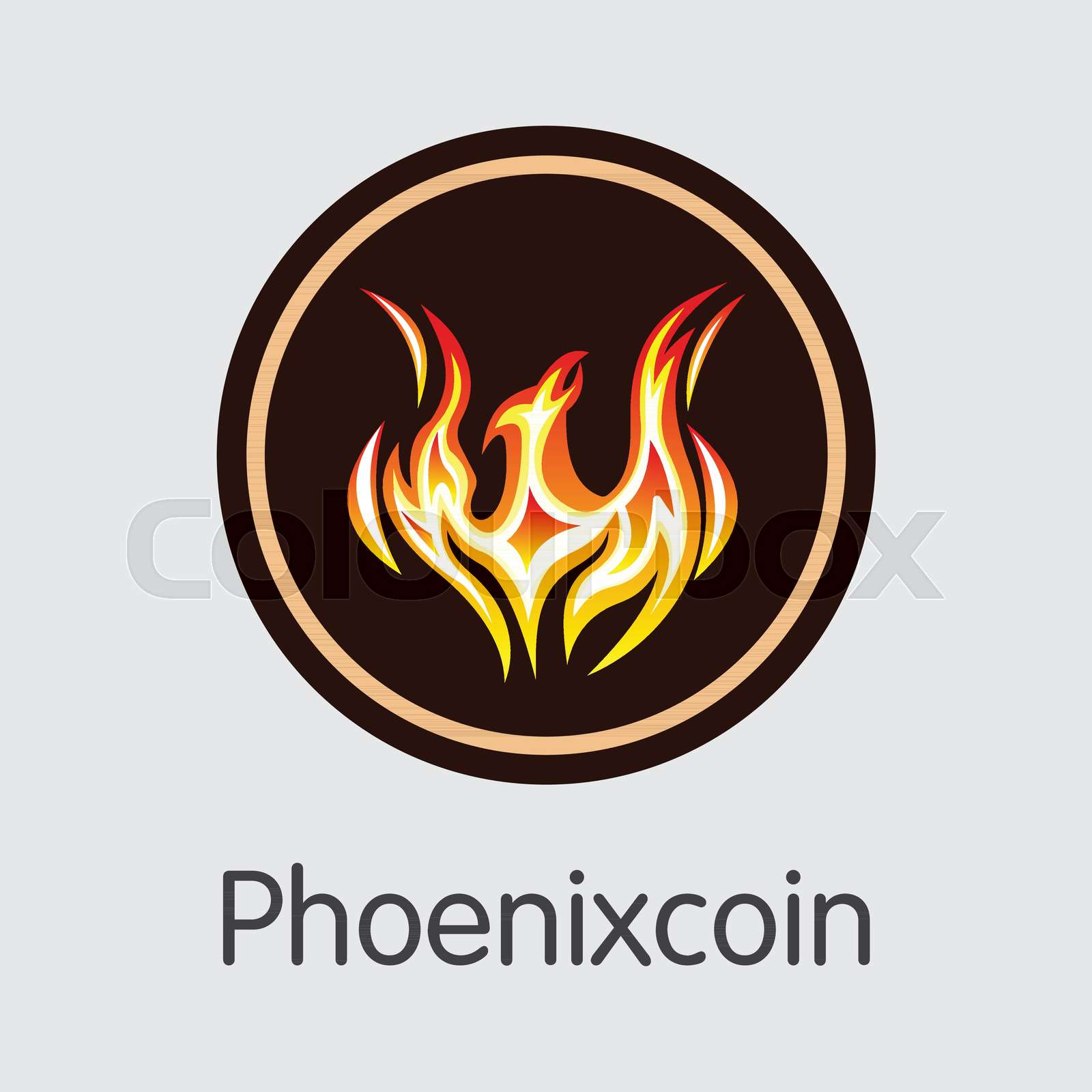 Phoenixcoin Cryptocurrency - Vector Illustration. | Stock vector ...