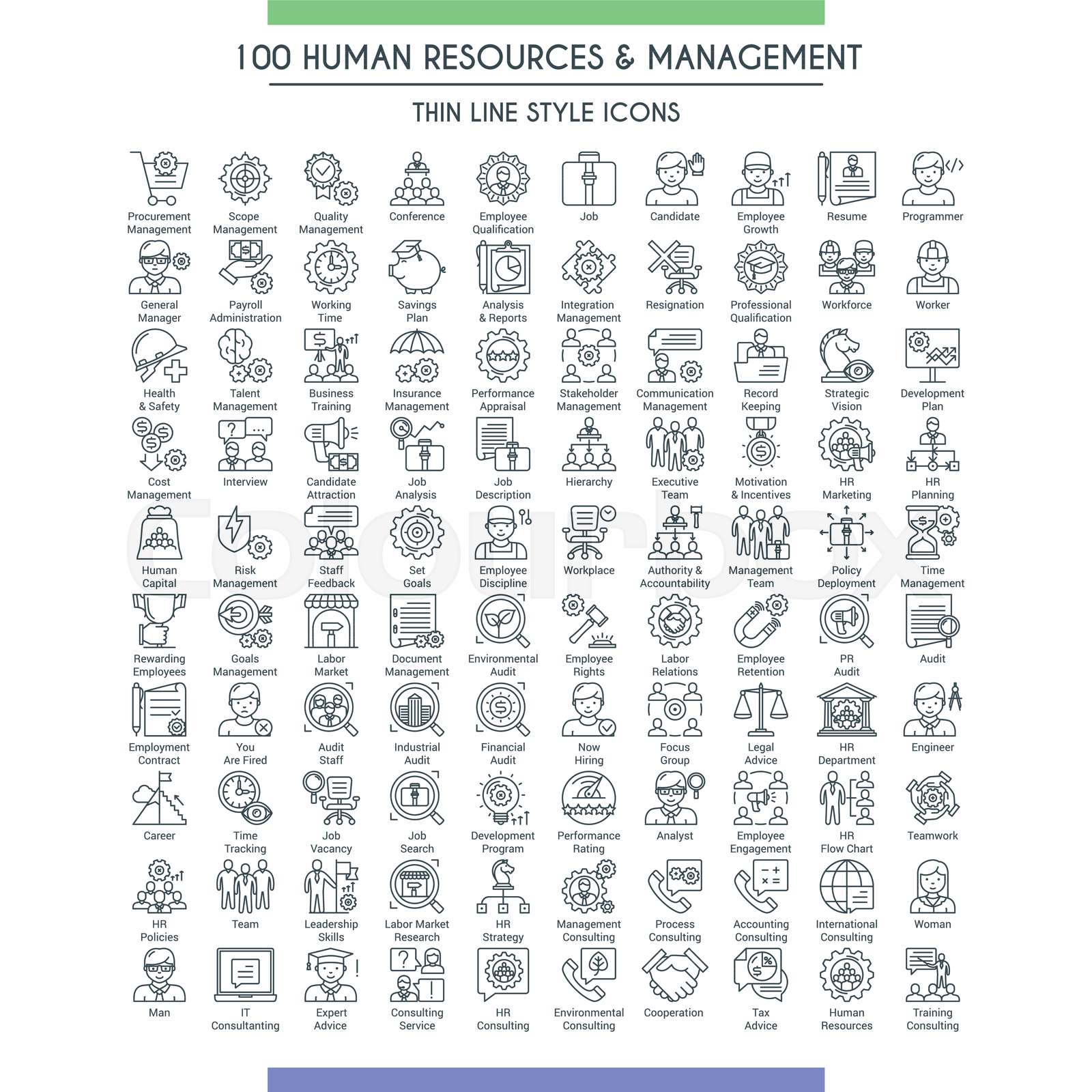 hr icons big line set | Stock vector | Colourbox