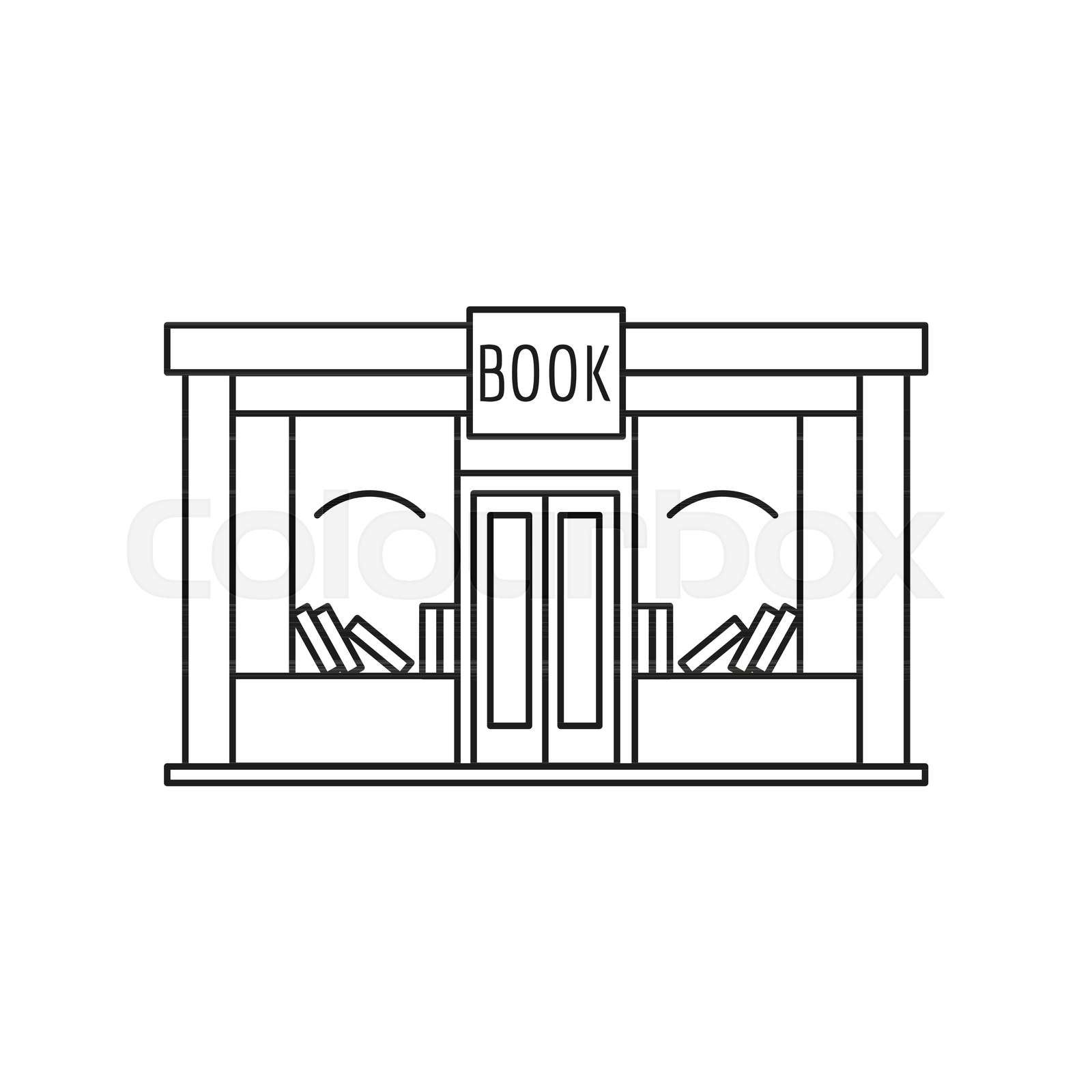 Book Store front icon, outline style | Stock vector | Colourbox