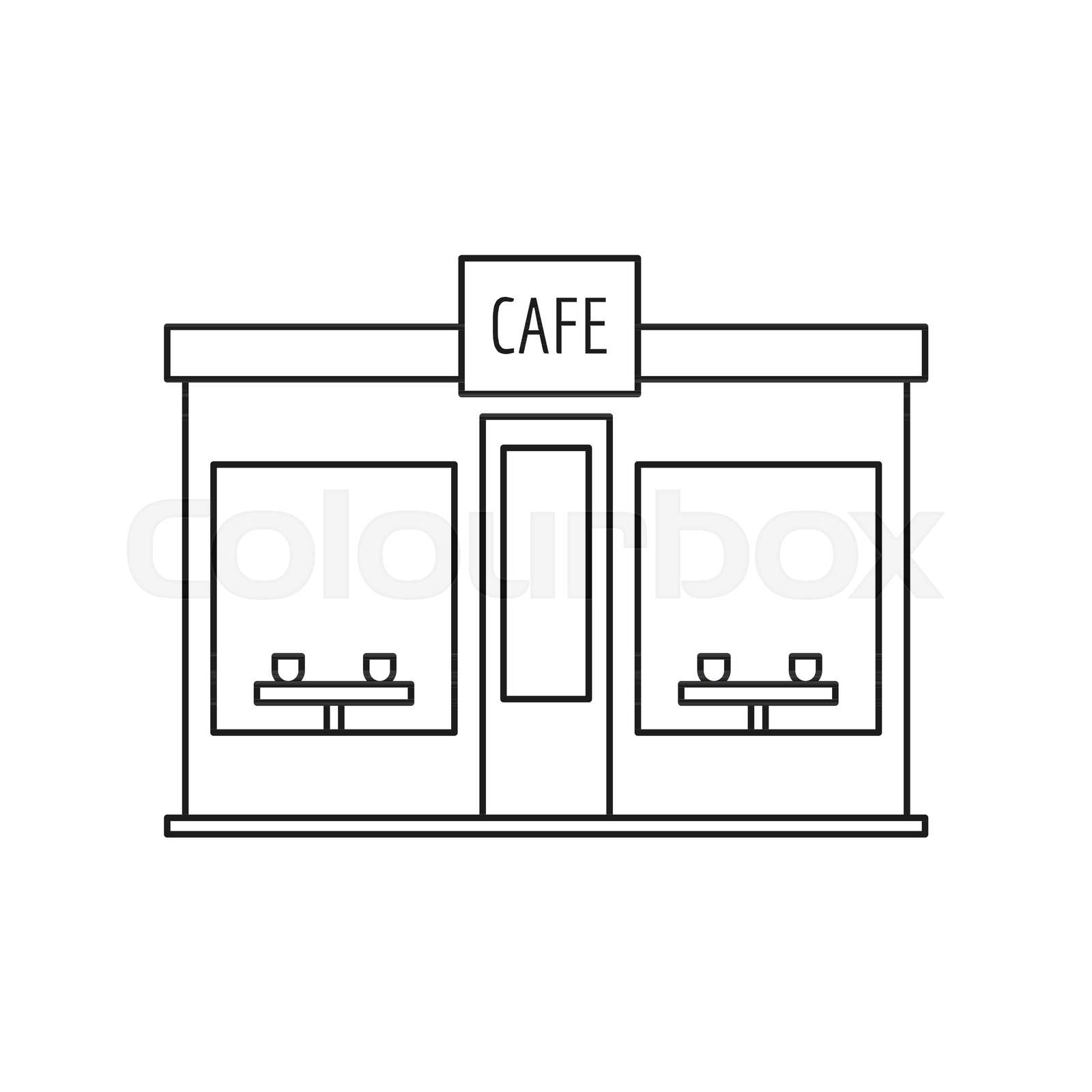 Restaurant Building Clipart Black And White