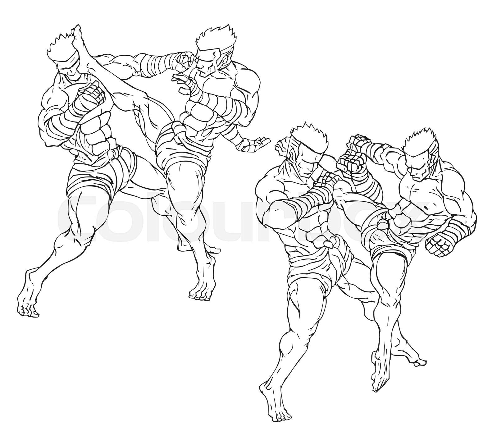 Muay Thai Fighter Drawing