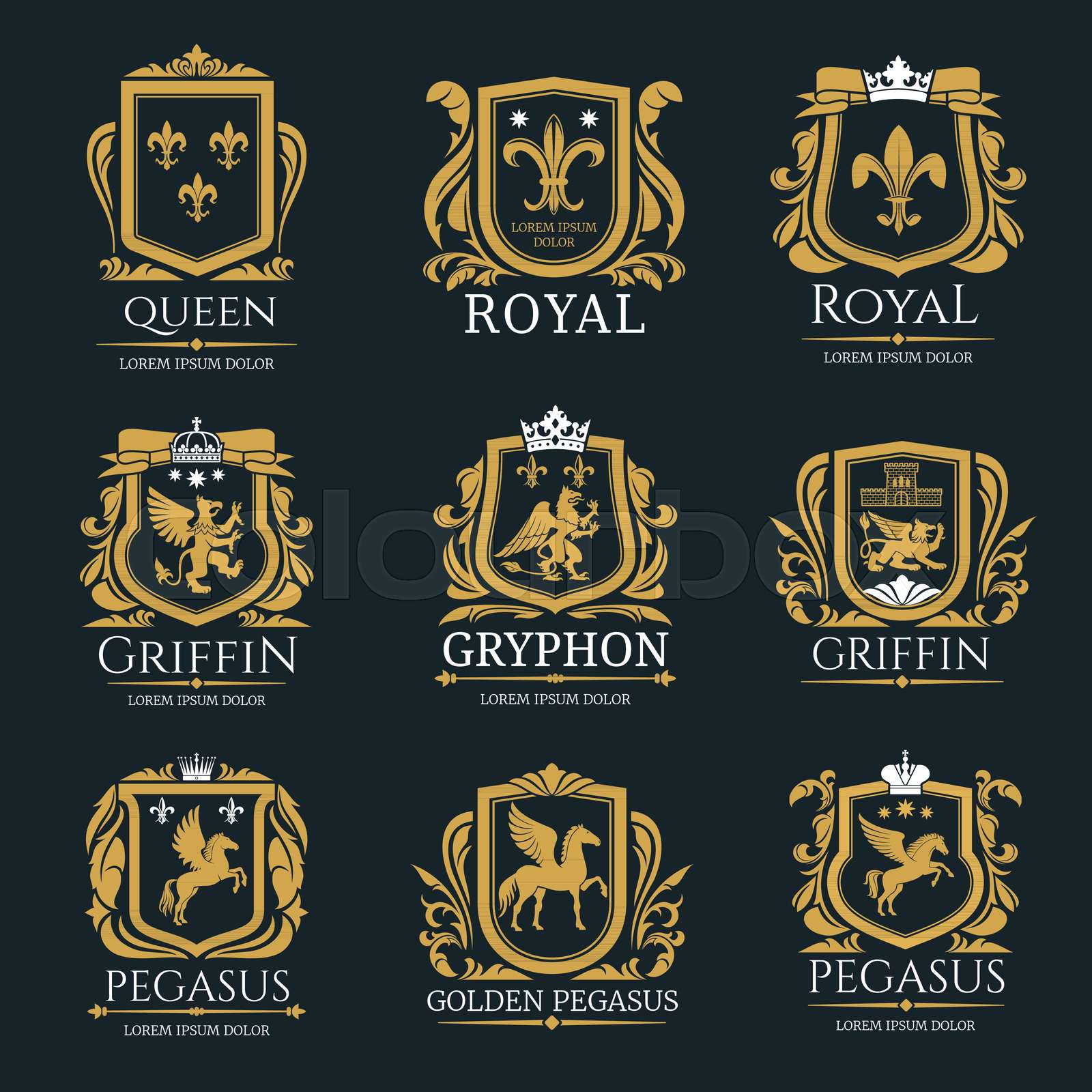 Royal heraldry logo set | Stock vector | Colourbox