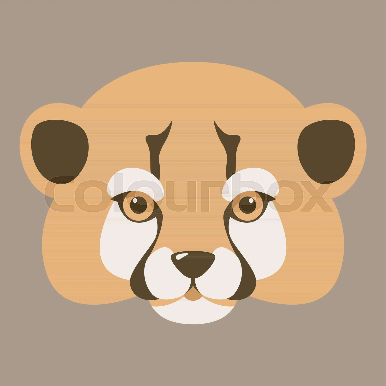 cheetah face head vector illustration flat style front side | Stock ...