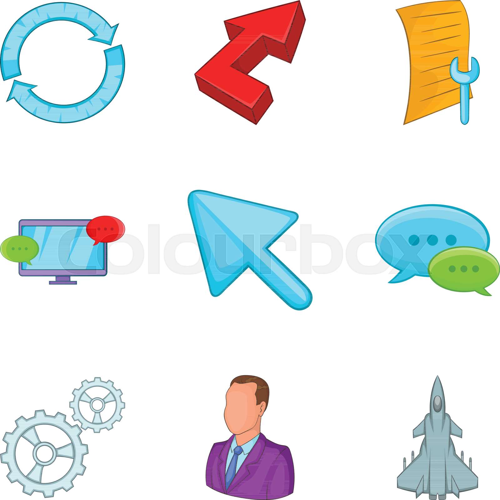 Annex icons set, cartoon style | Stock vector | Colourbox