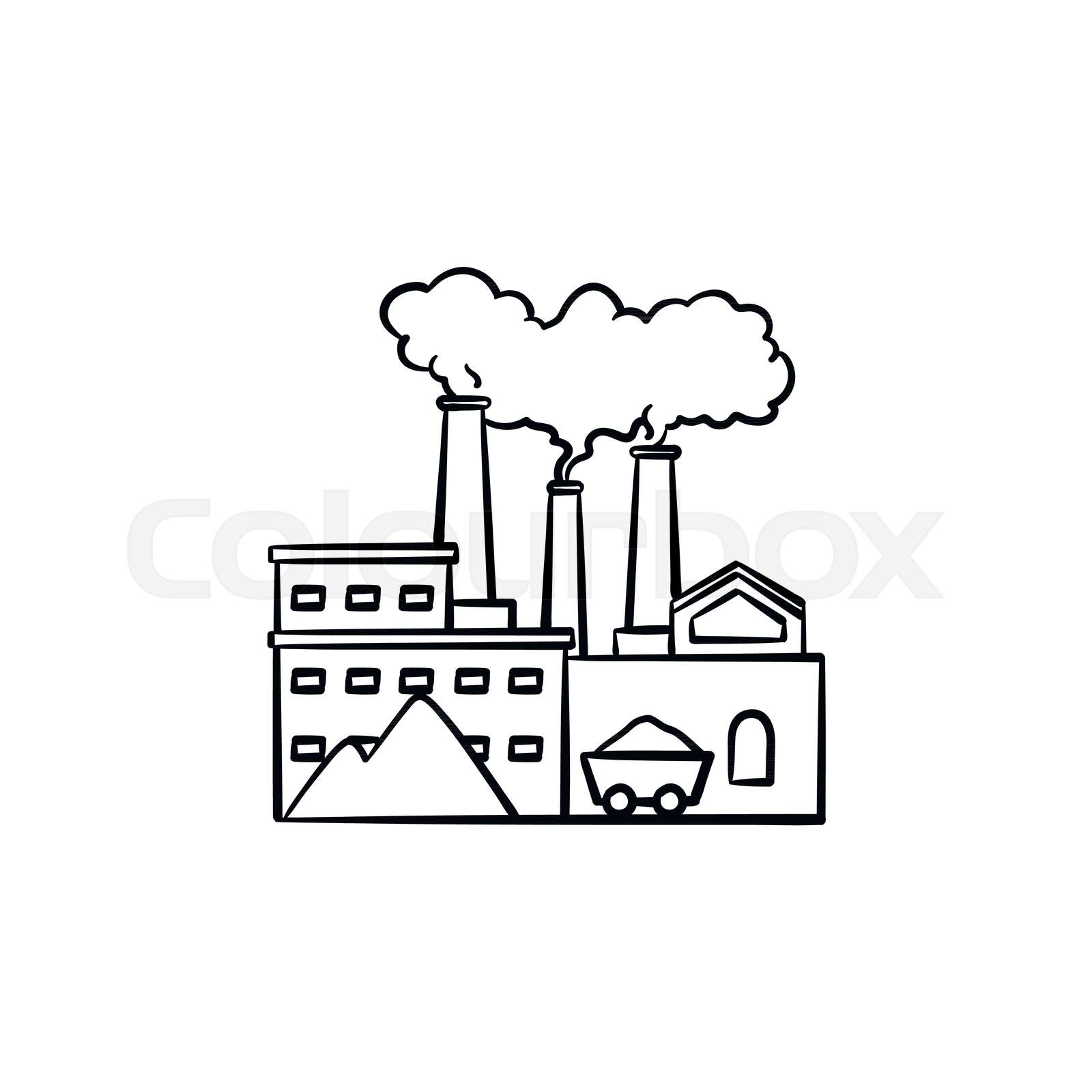 Factory hand drawn sketch icon. | Stock vector | Colourbox