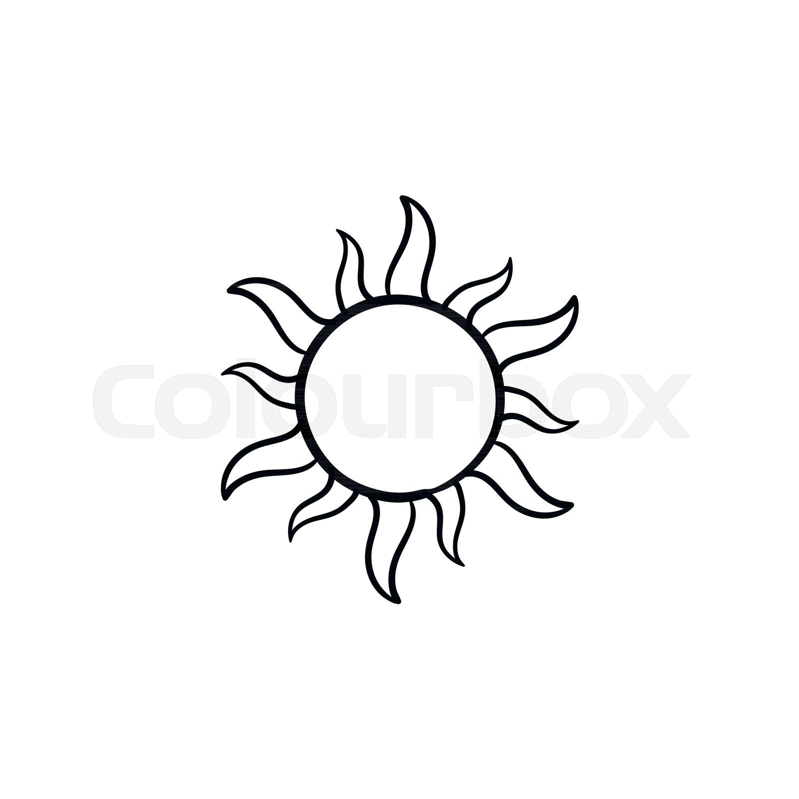 sol, hånd, tegnet | Stock vektor | Colourbox