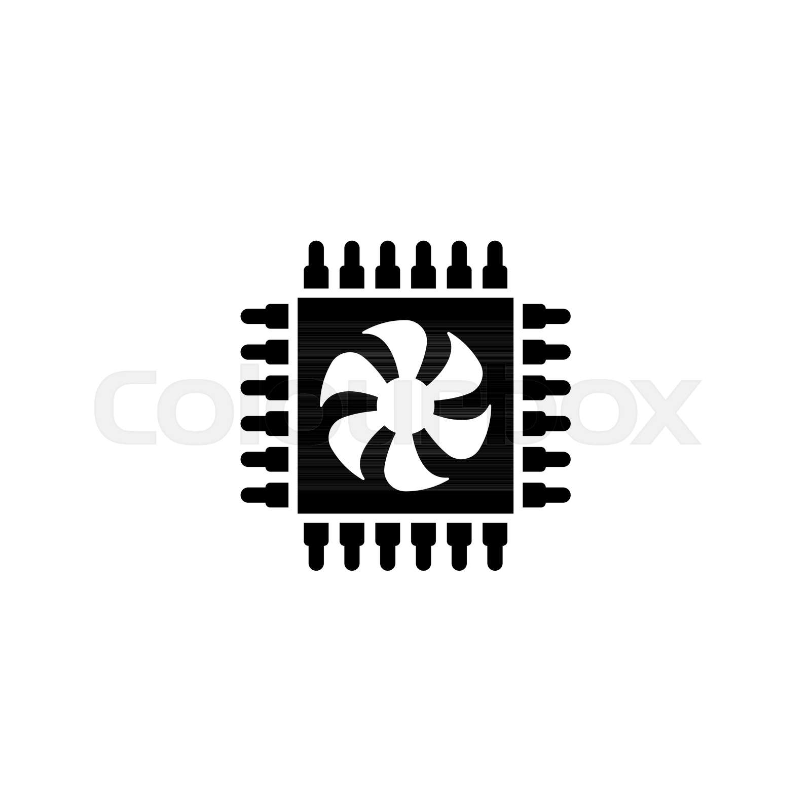 Cpu Cooler Flat Vector Icon | Stock vector | Colourbox