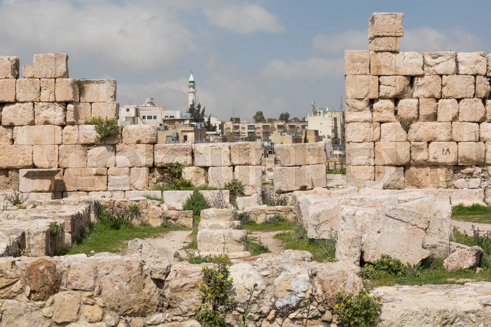 Amman Citadel complex (Jabal al-Qal'a), a national historic site at the ...