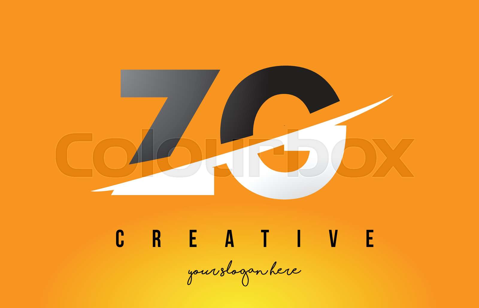 ZG Z G Letter Modern Logo Design with Yellow Background and Swoosh ...