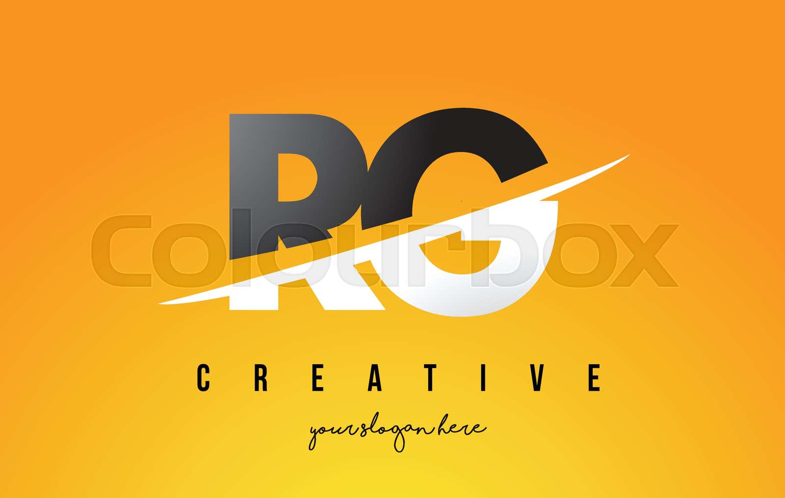 RG R G Letter Modern Logo Design with Yellow Background and Swoosh ...