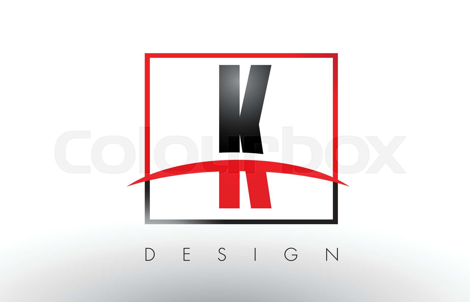 K Logo Letters with Red and Black Colors and Swoosh. | Stock vector ...