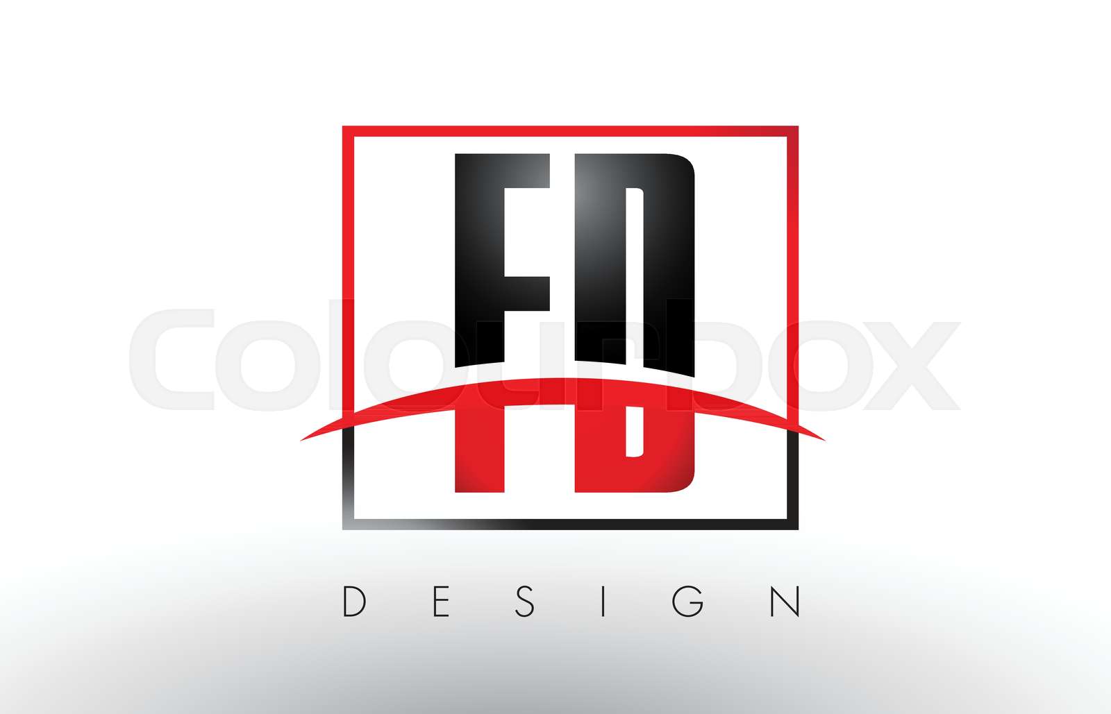 FD F D Logo Letters with Red and Black Colors and Swoosh. | Stock ...