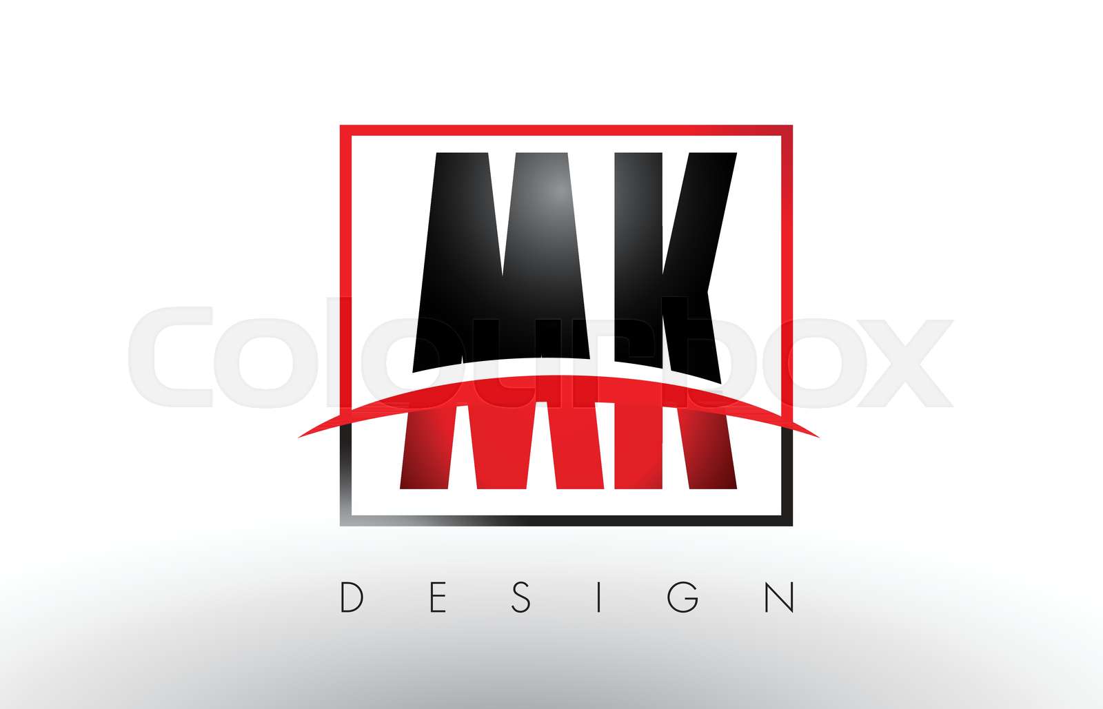 MK M K Logo Letters with Red and Black Colors and Swoosh. | Stock ...
