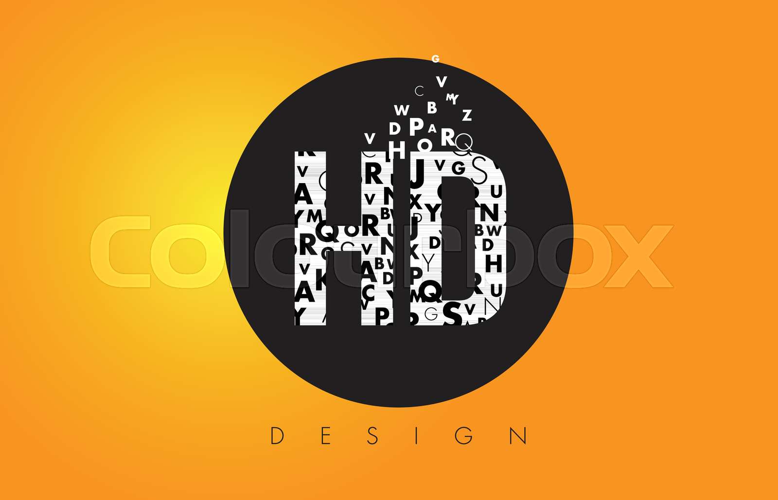 HD H D Logo Made of Small Letters with Black Circle and Yellow ...