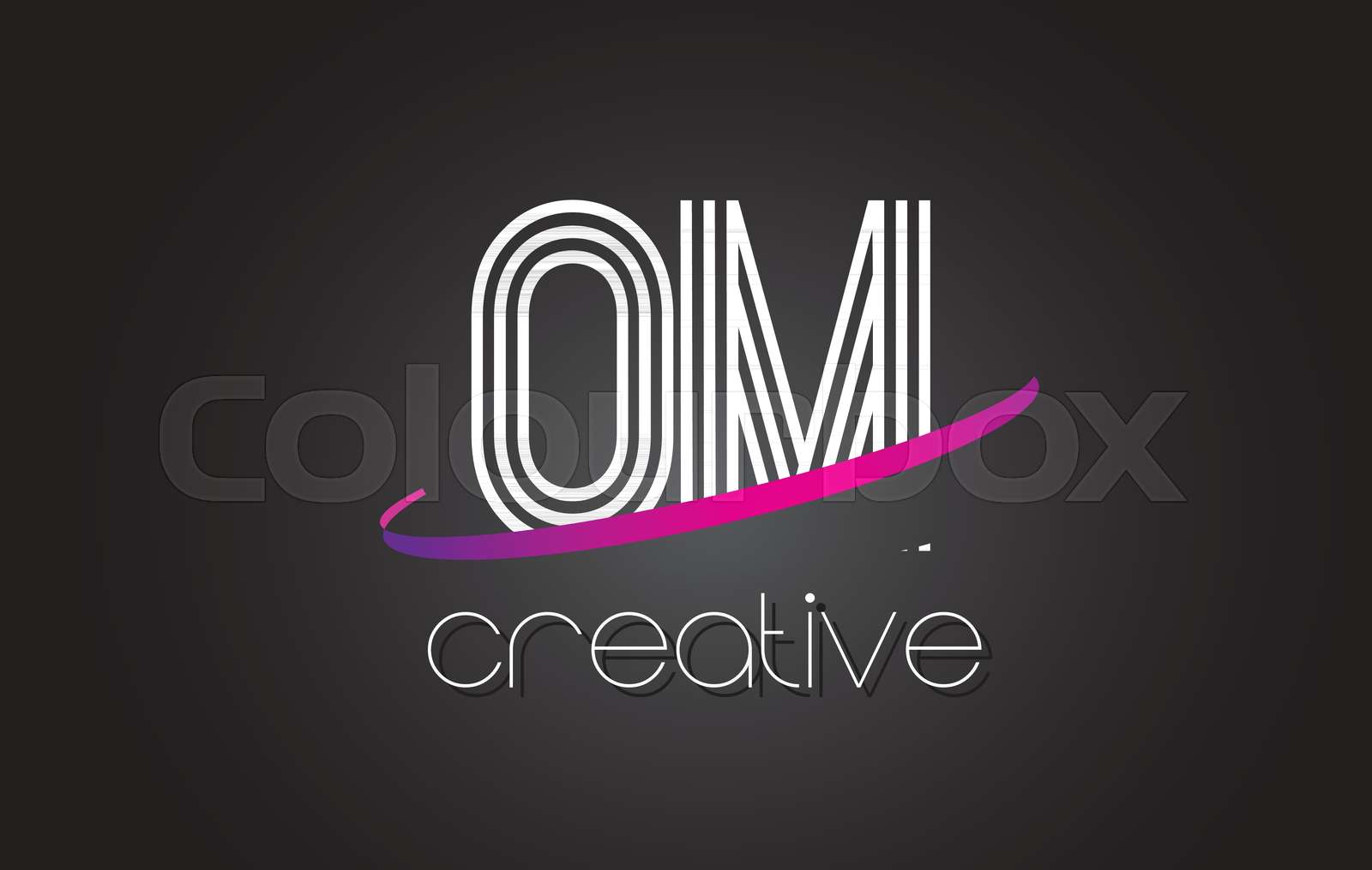 OM O M Letter Logo with Lines Design And Purple Swoosh. | Stock vector ...