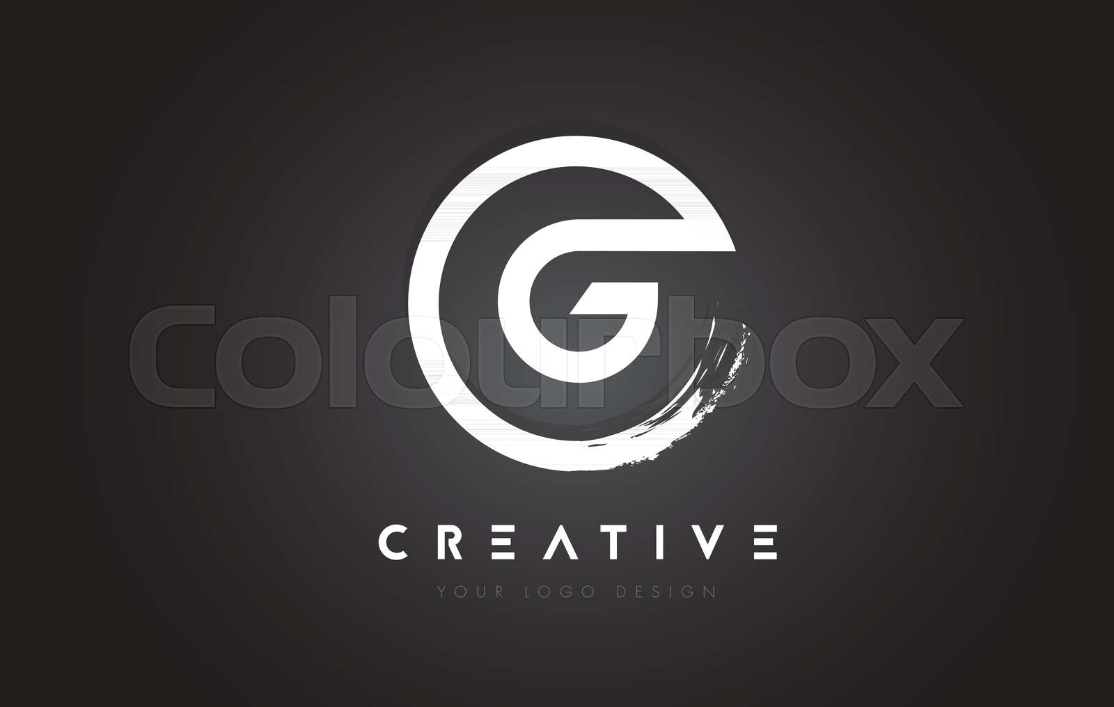 G Circular Letter Logo with Circle Brush Design and Black Background ...