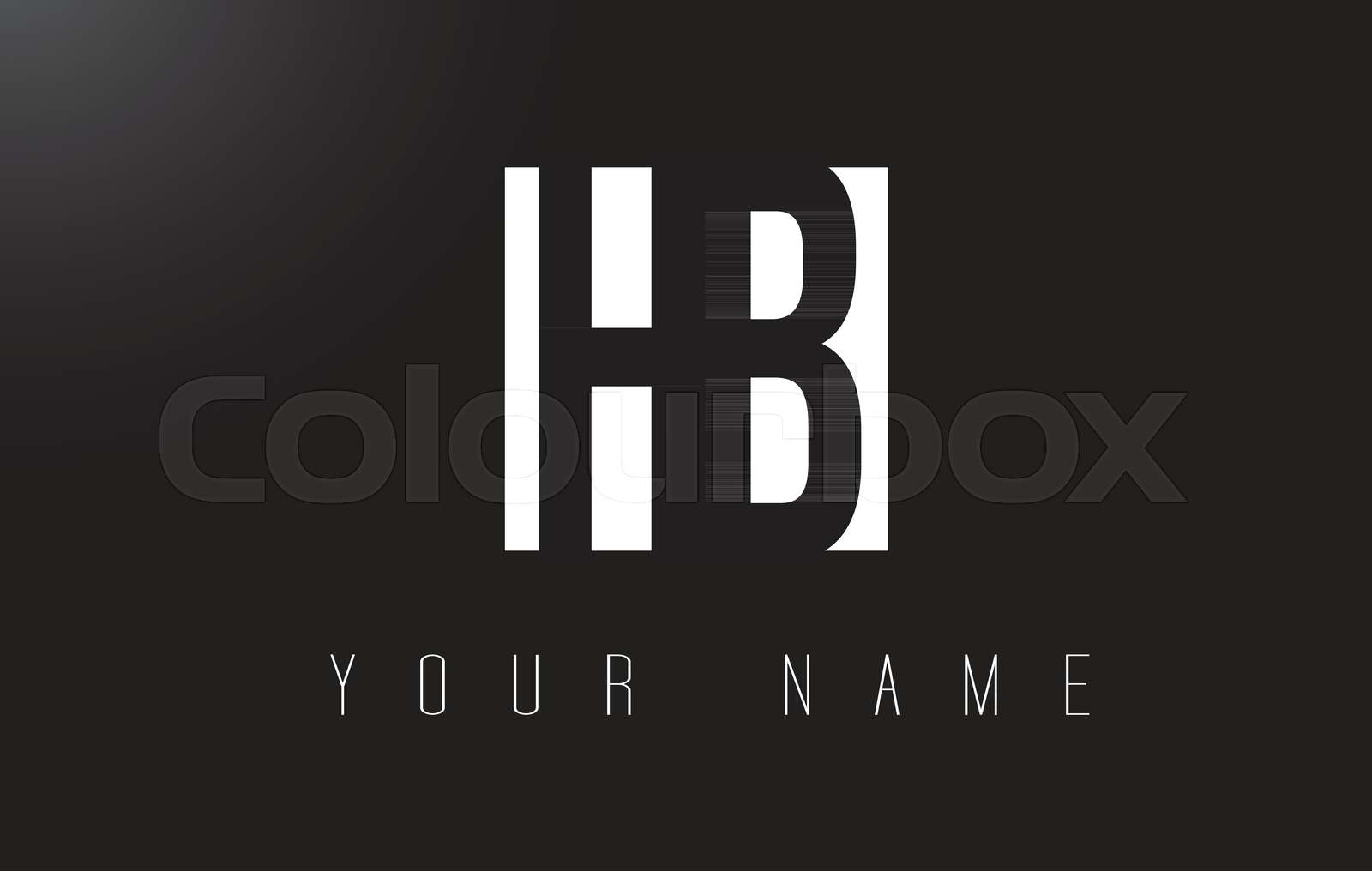 HB Letter Logo With Black and White Negative Space Design. | Stock ...