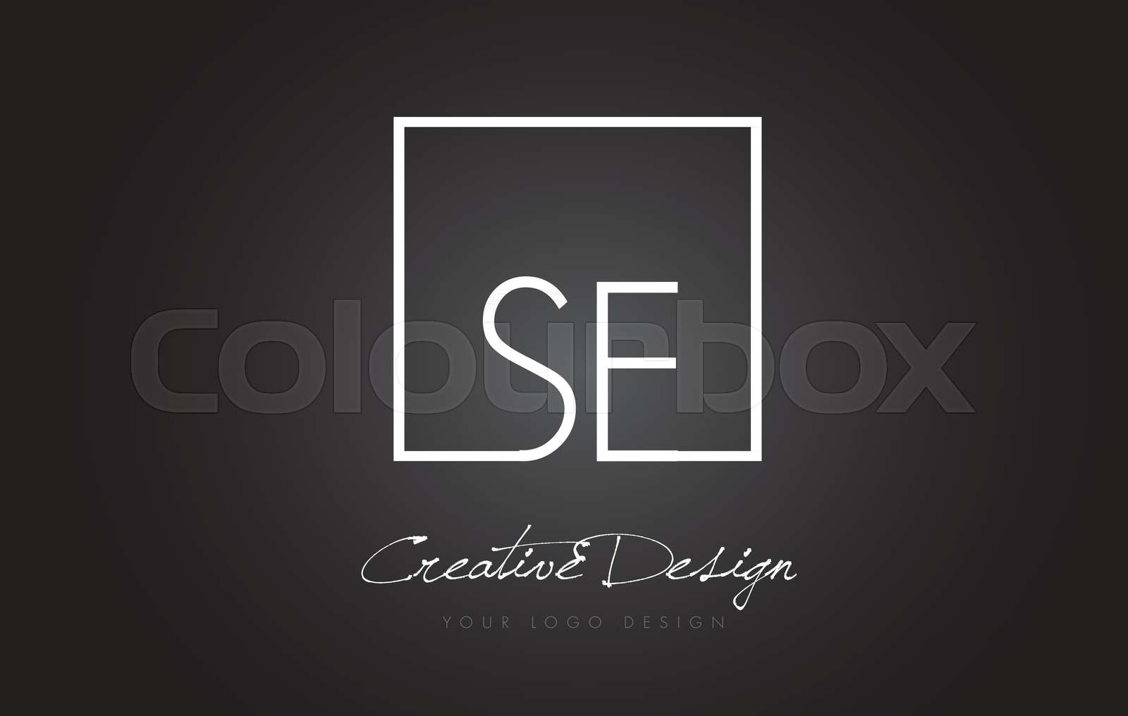 SE Square Frame Letter Logo Design with Black and White Colors. | Stock ...
