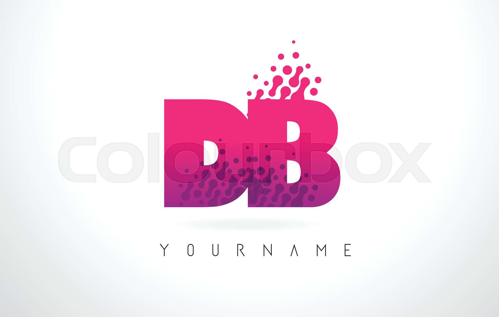 DB D B Letter Logo with Pink Purple Color and Particles Dots Design ...