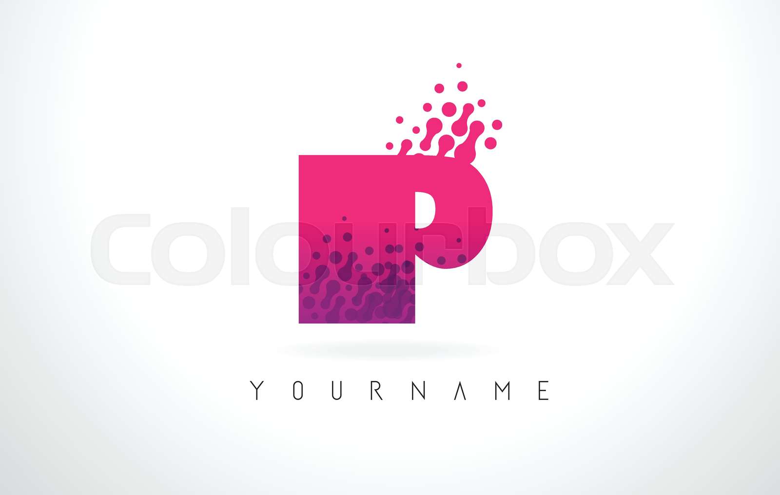 IP I P Letter Logo with Pink Purple Color and Particles Dots Design. | Stock vector | Colourbox
