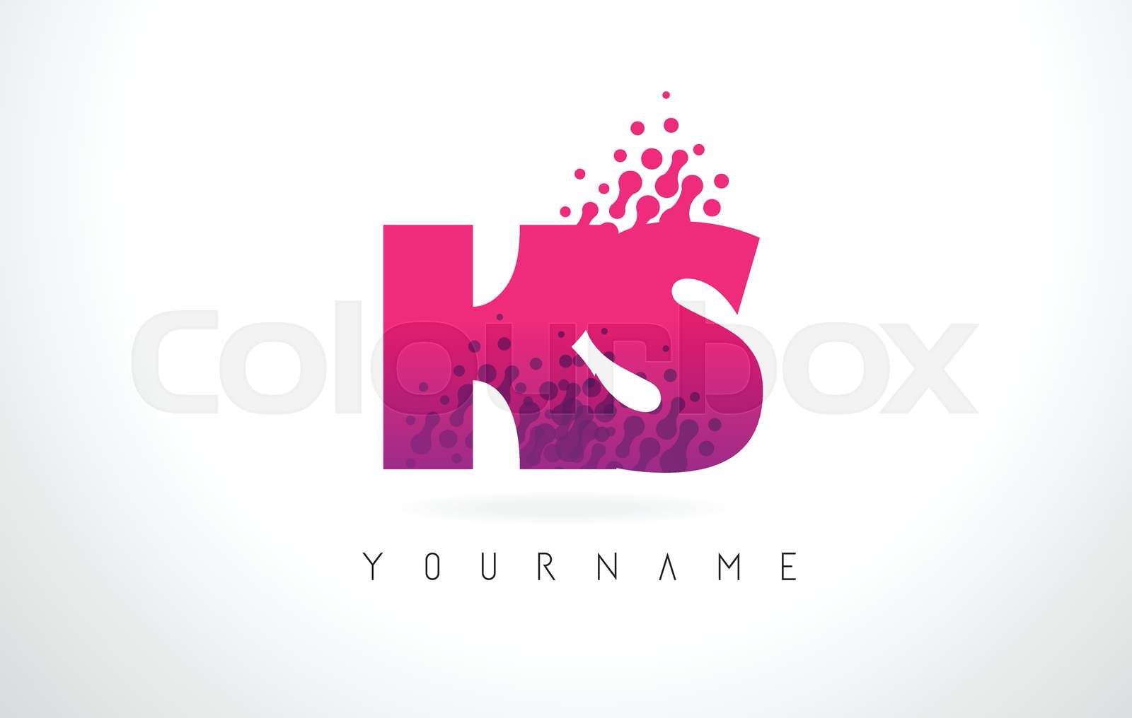 KS K S Letter Logo with Pink Purple Color and Particles Dots Design ...