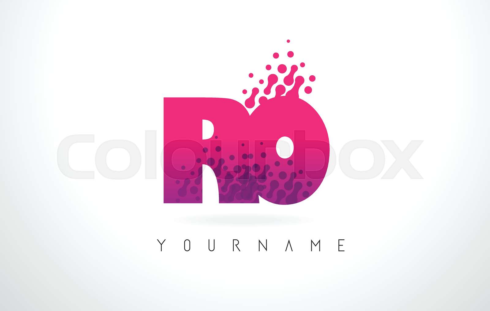 RO R O Letter Logo with Pink Purple Color and Particles Dots Design ...