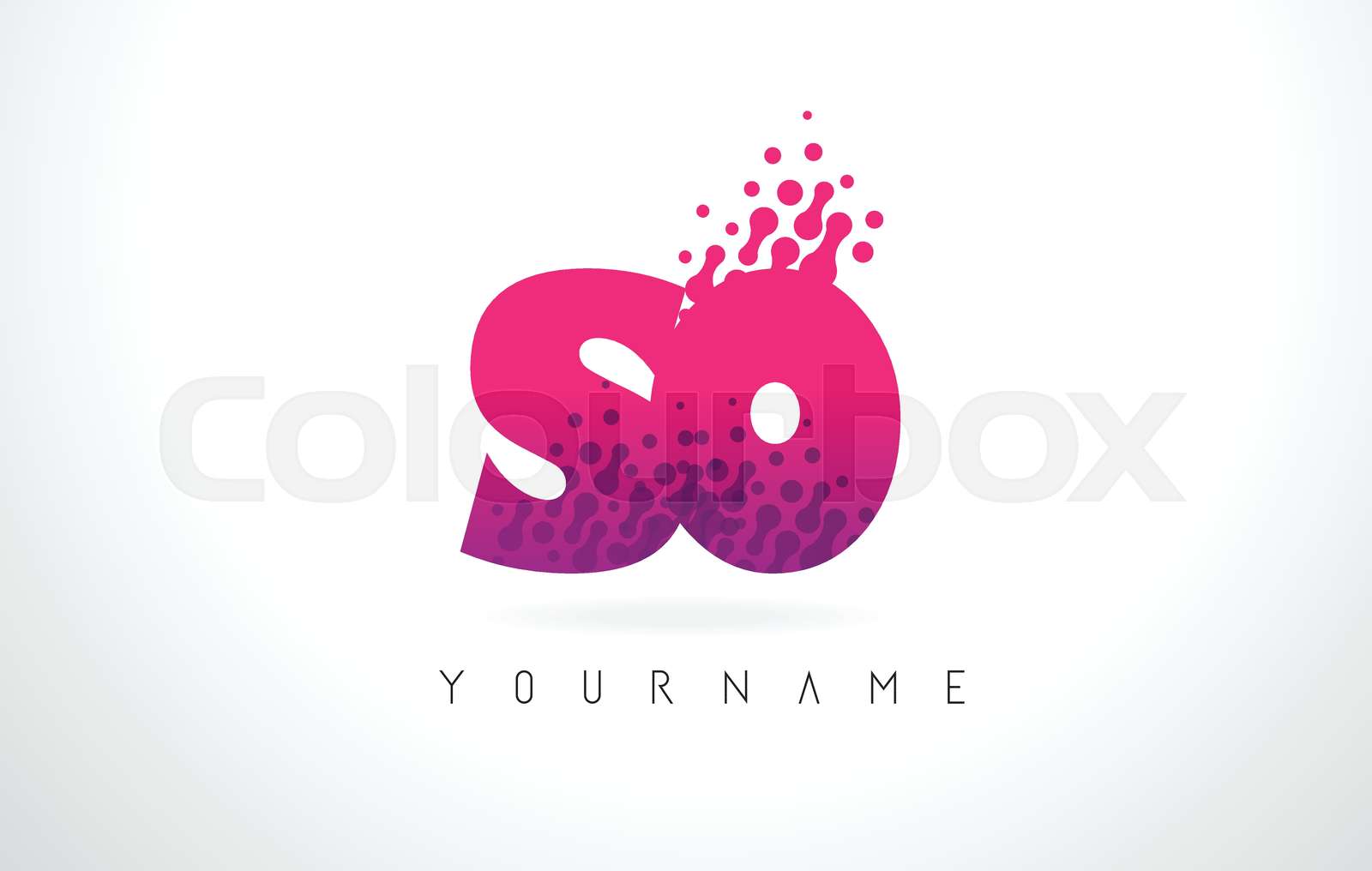 SO S O Letter Logo with Pink Purple Color and Particles Dots Design ...