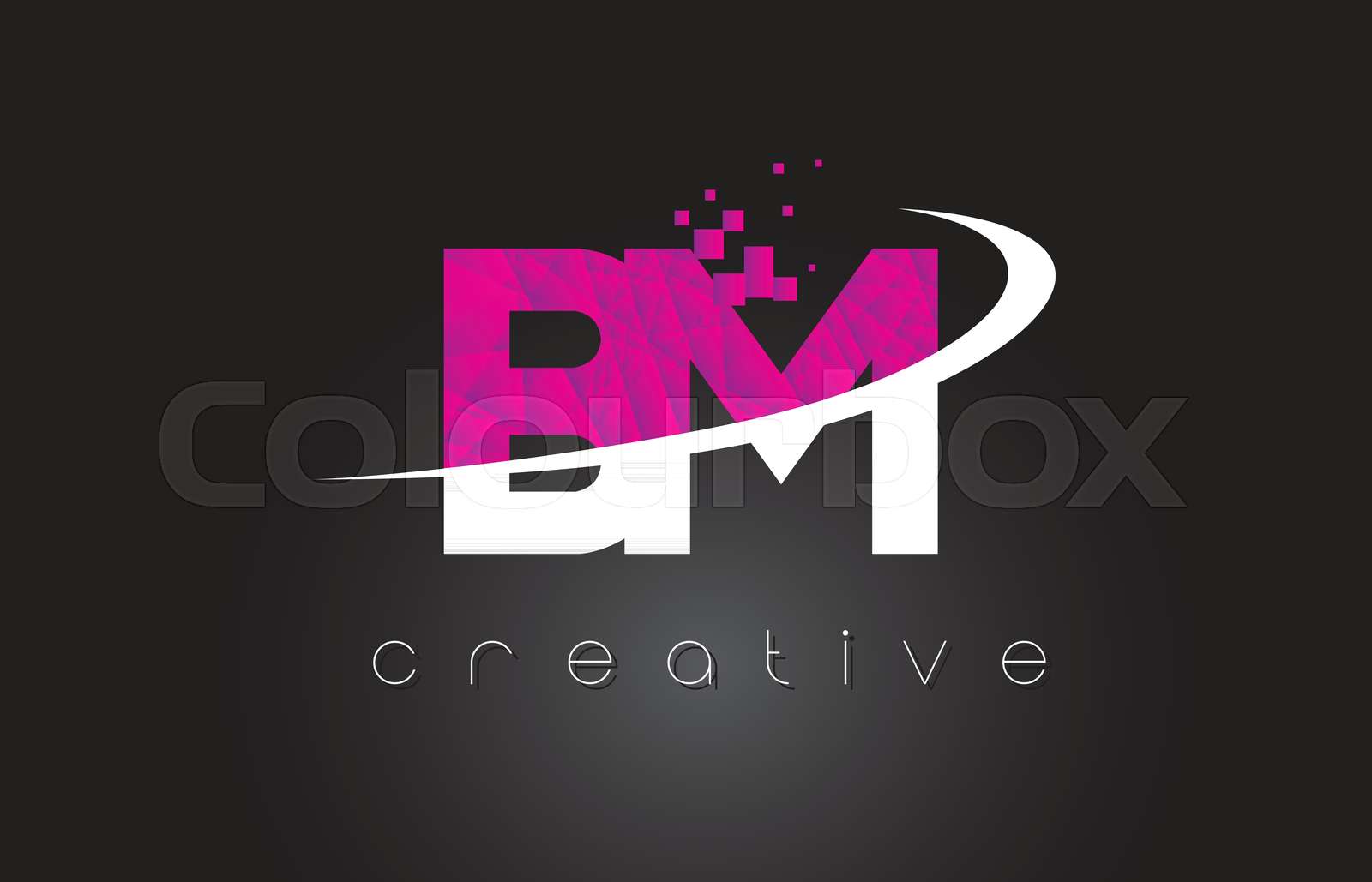 BM B M Creative Letters Design With White Pink Colors | Stock vector ...