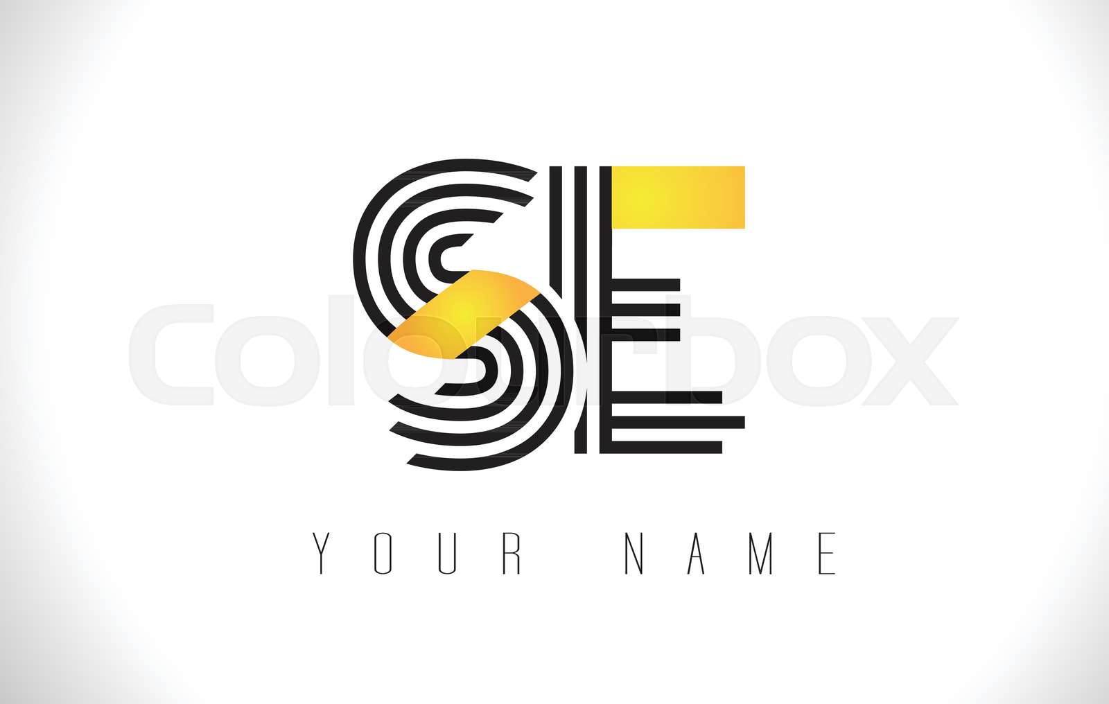 SE Black Lines Letter Logo. Creative Line Letters Vector Template ...